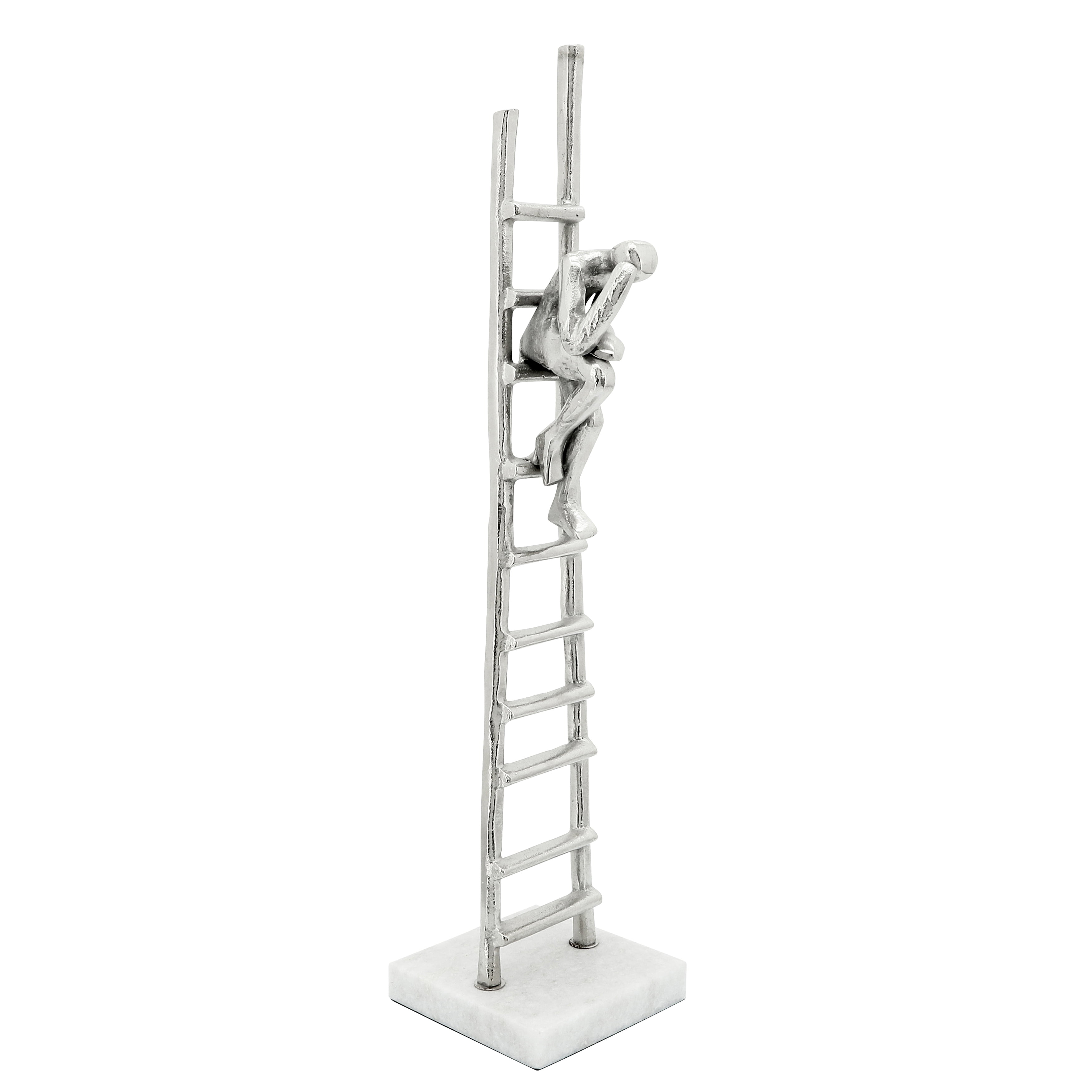 Sagebrook Home Silver Ladder Sculpture, Person Sitting - Walmart.com