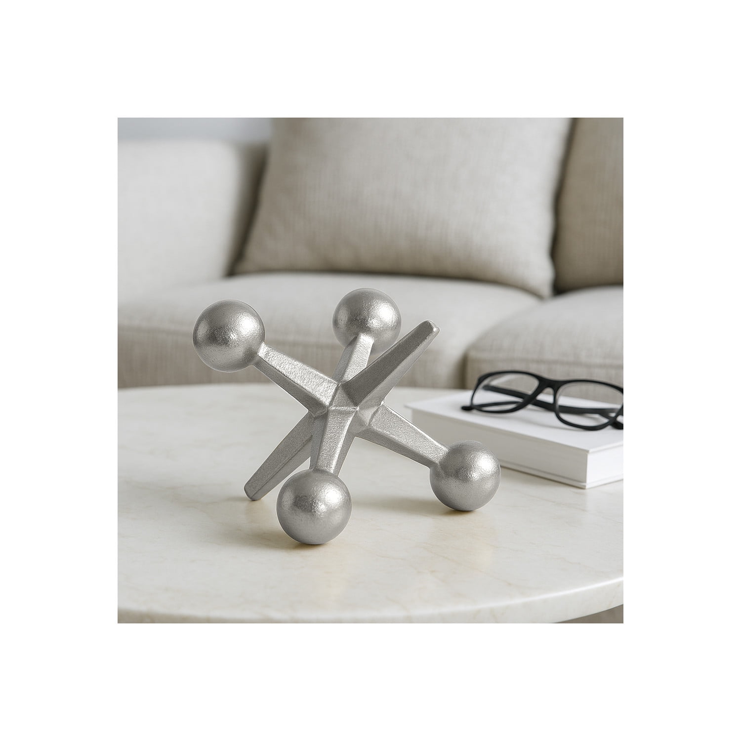 Decorative Metal Jack Sculpture for Home Décor - Modern Figurine for ...