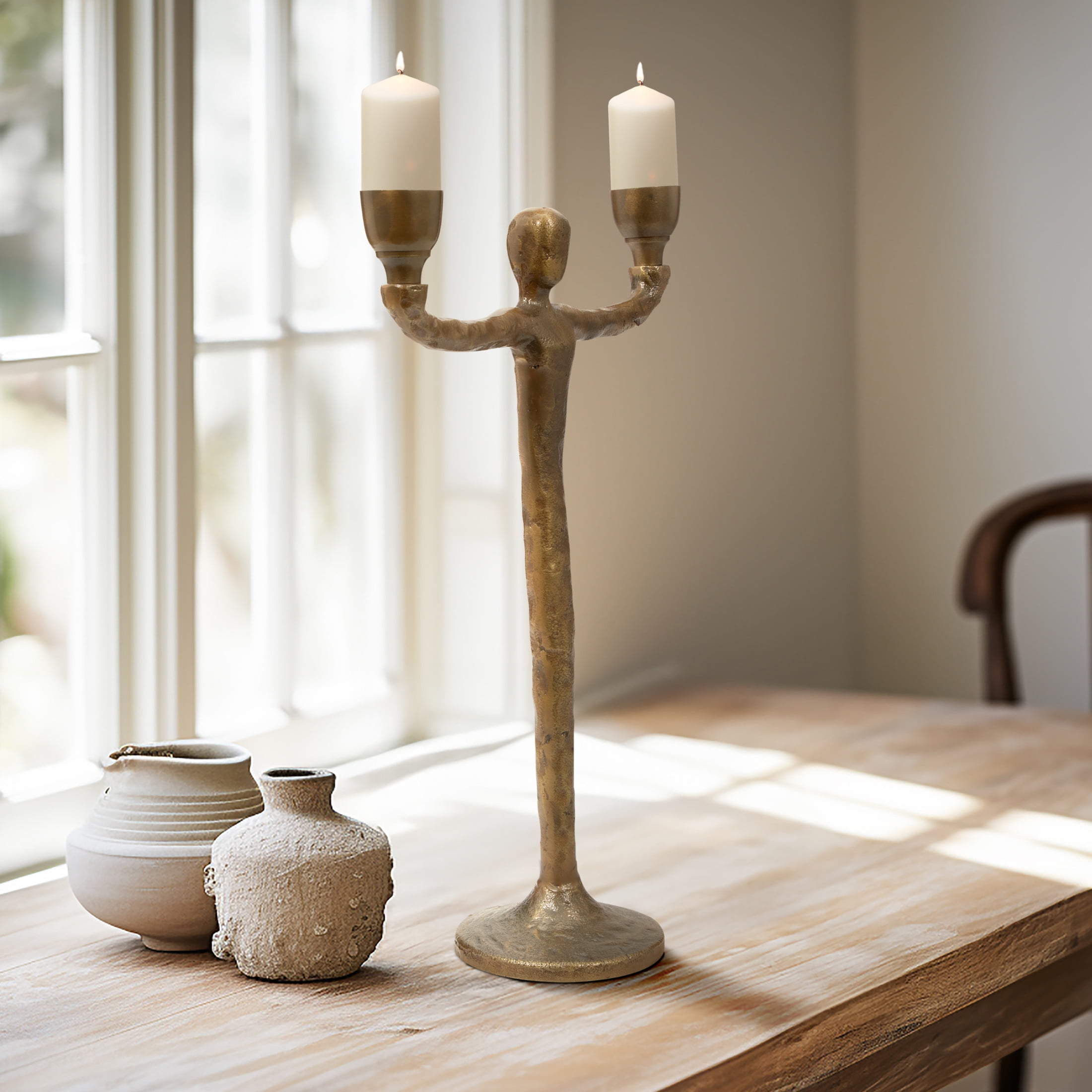 Sagebrook Home Vintage Glam Gold Metal 2 Taper Candelabra Novelty Candle Holders - Walmart.com