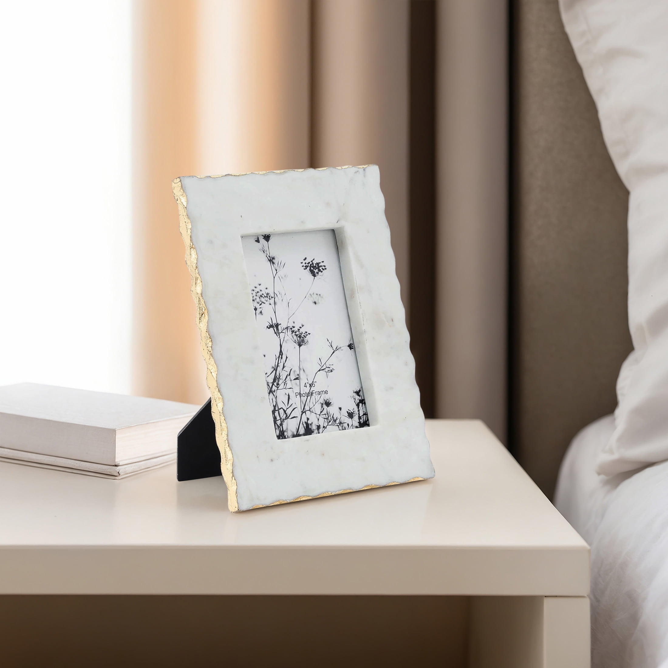 Sagebrook Home White Marble Jagged Edges Photo Frame Contemporary ...