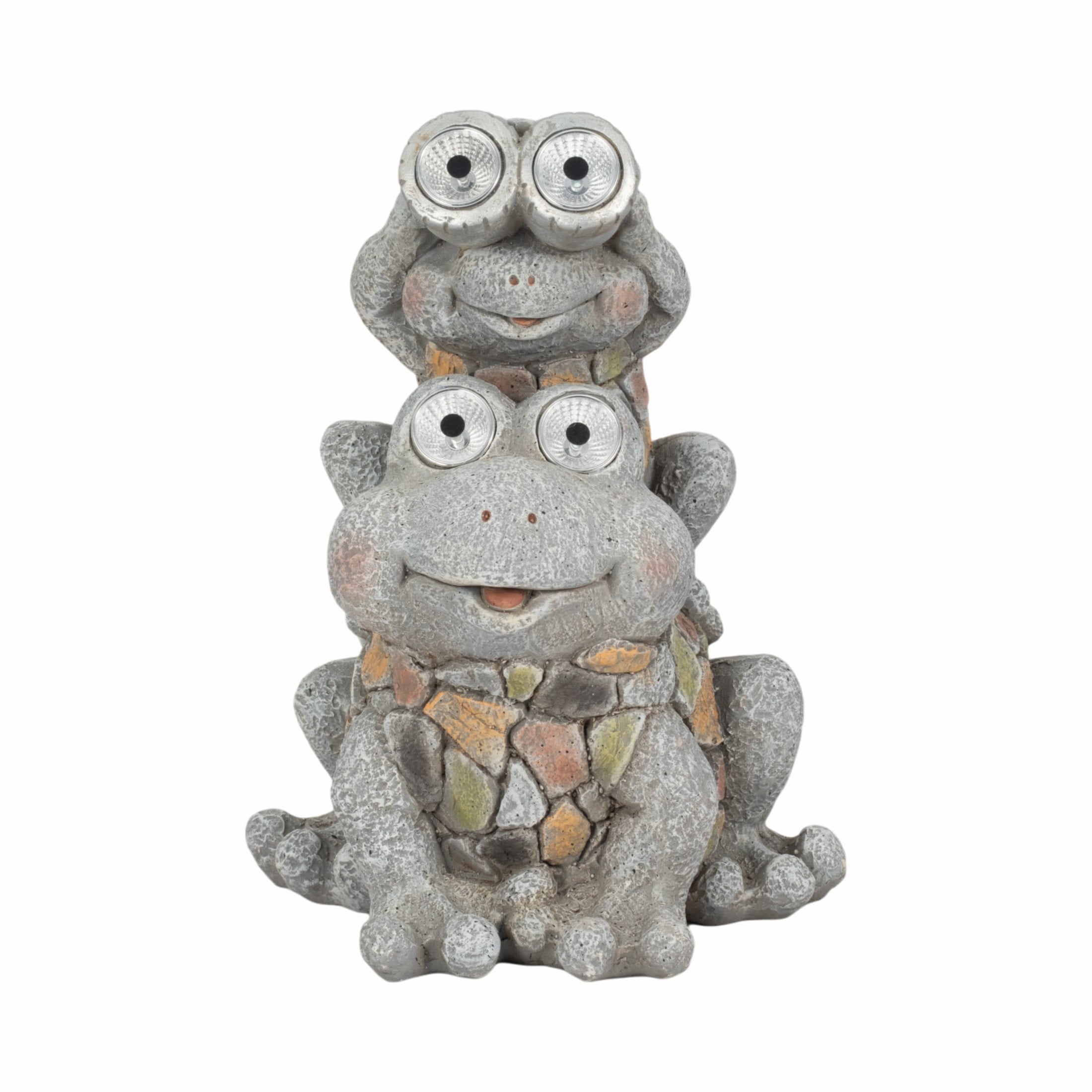 Sagebrook Home's Enchanting 14" Frogs Piggy Back Ride Statuary, Solar ...