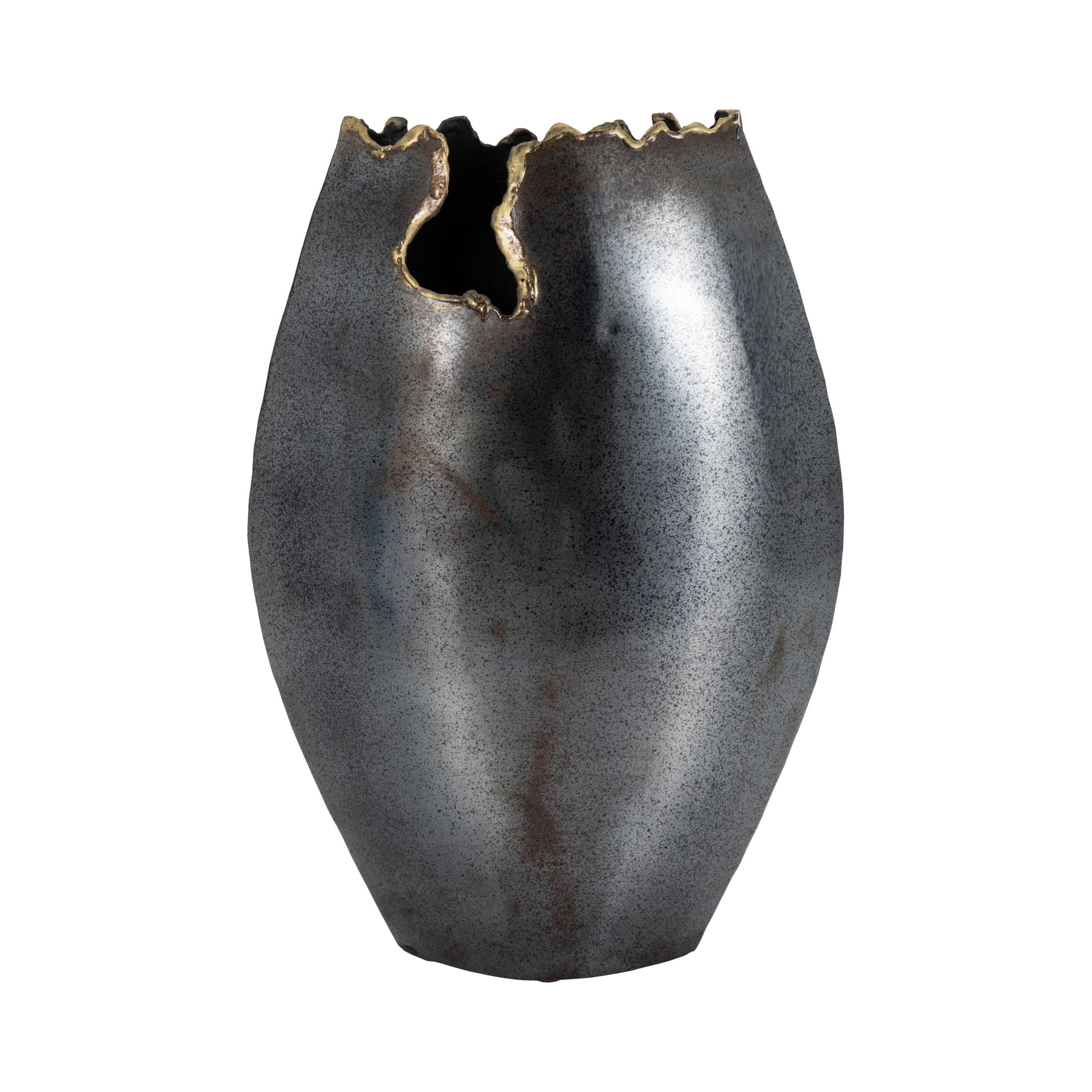 Sagebrook Home's Metal Chipped Vase, 14" Black Elegance, Timeless ...