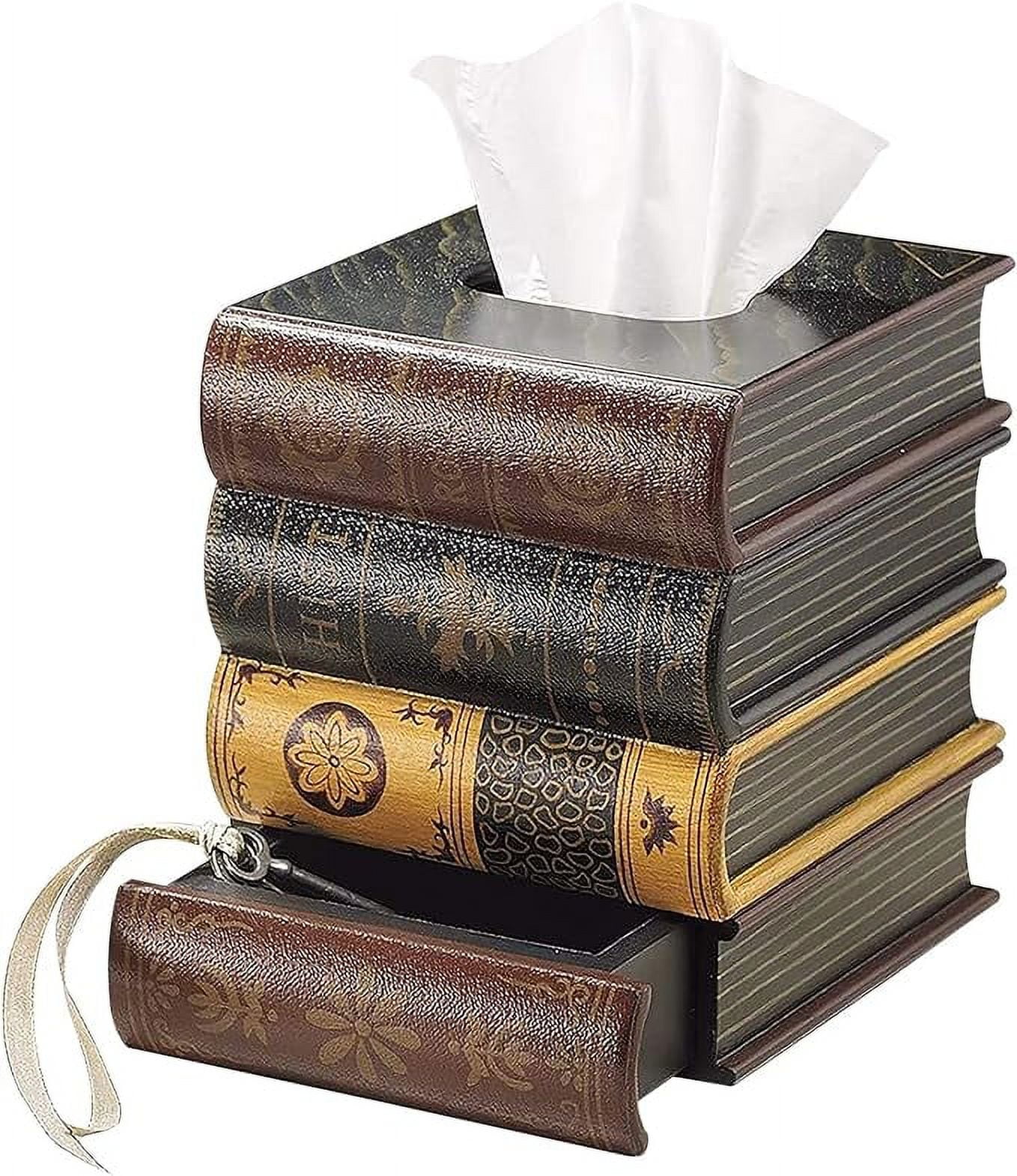 Sagefinds Antique 4-Book Style Tissue Box and Facial Tissue Holder ...