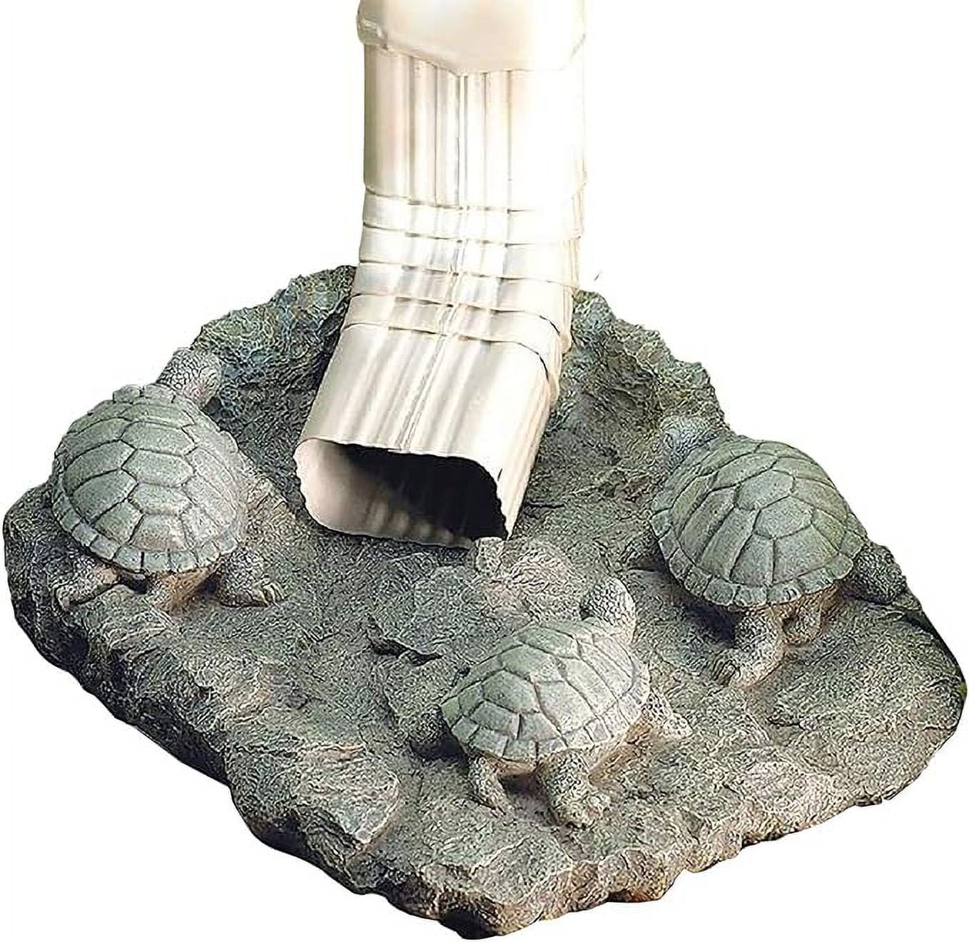 Sagefinds Turtle Downspout Block | Stone Resin | Rainwater Guard | 15”L ...