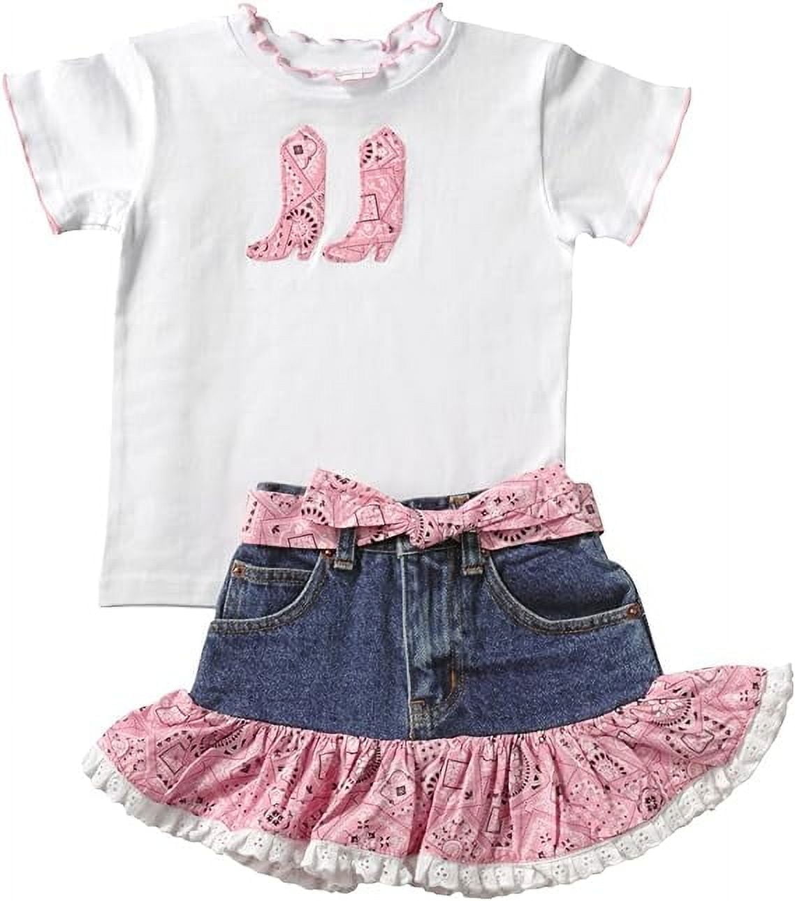 Sagefinds Fashionable Girl 2 Piece Denim Skirt and Tee Sets for Stylish ...