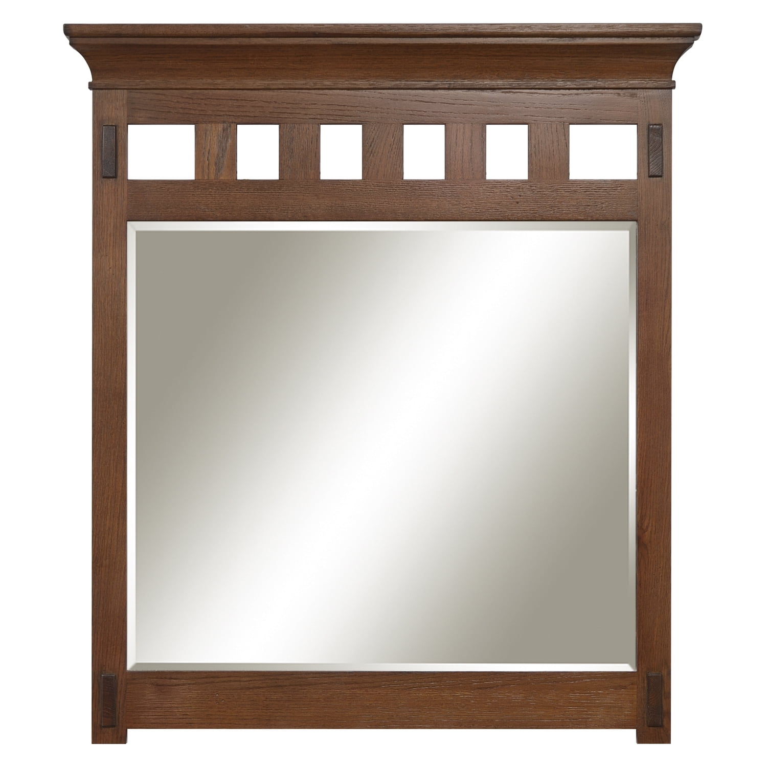 Sagehill Designs American Craftsman 36" x 40" Framed Mirror, Rustic Oak ...