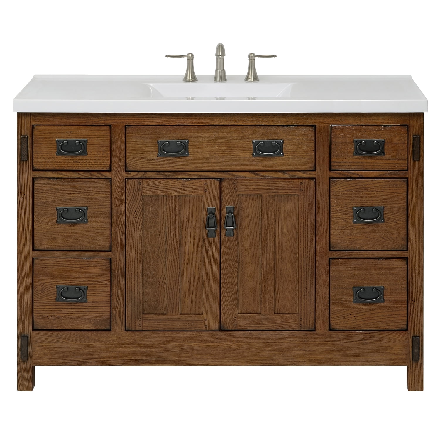 Sagehill Designs American Craftsman 48" Bathroom Vanity Base, Rustic ...