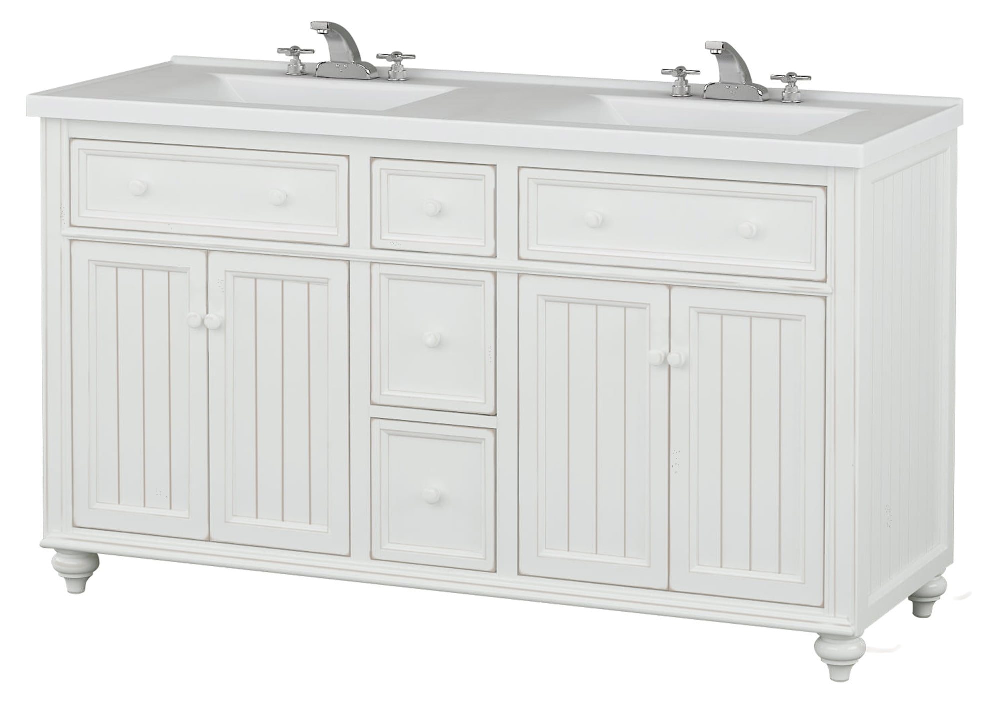 Sagehill Designs Cottage Retreat 60" Bathroom Vanity Base, Antique ...