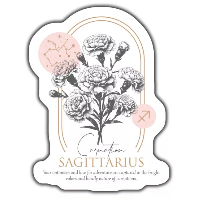 Sagittarius Carnation Sticker, Zodiac Sign Carnation Sticker, Astrology ...