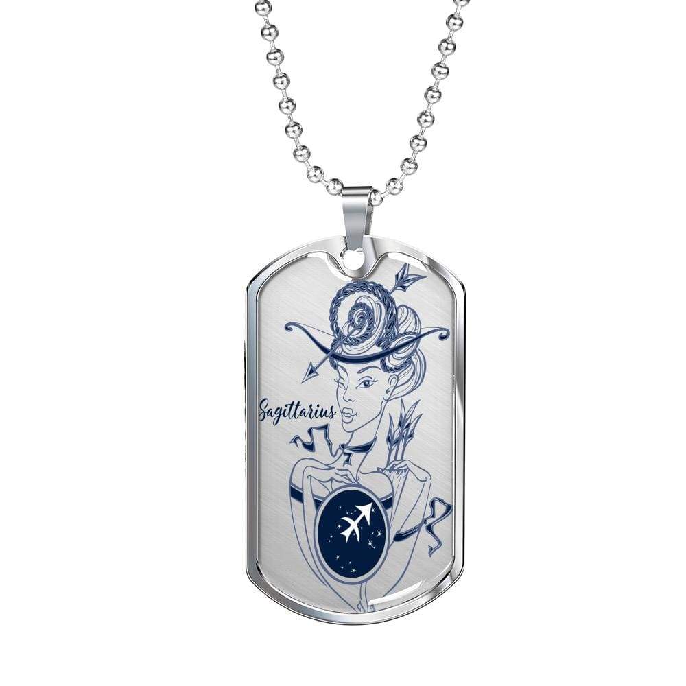 Sagittarius Constellation TranspArent Necklace Dog Tag Stainless Steel ...