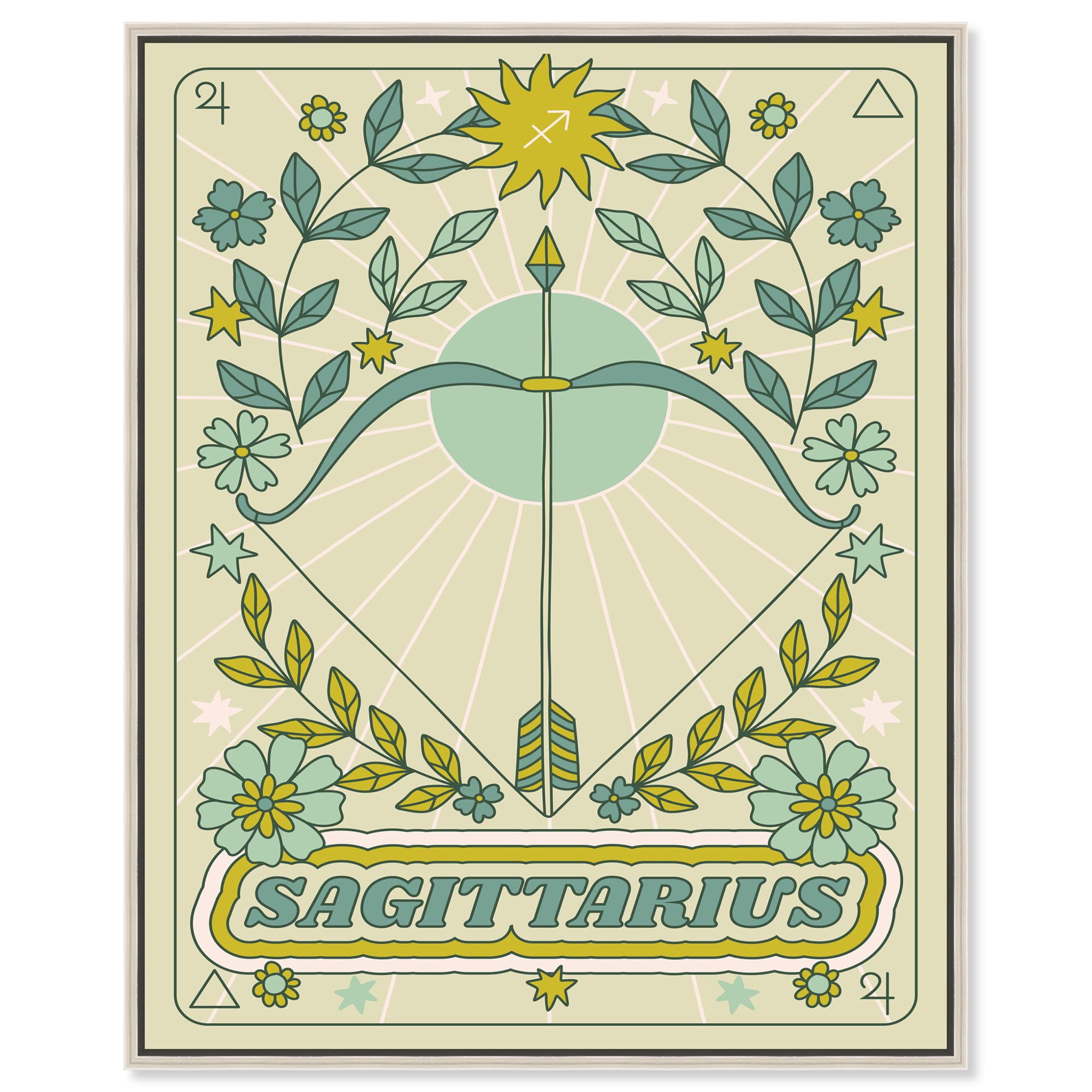 Sagittarius Stars Card Canvas Horoscope Posters by Art Remedy, Silver ...