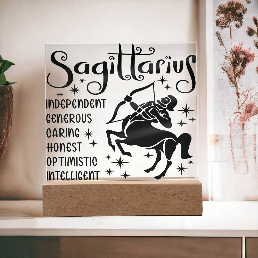 Sagittarius Zodiac Sign Positive Traits | Acrylic Square Plaque ...