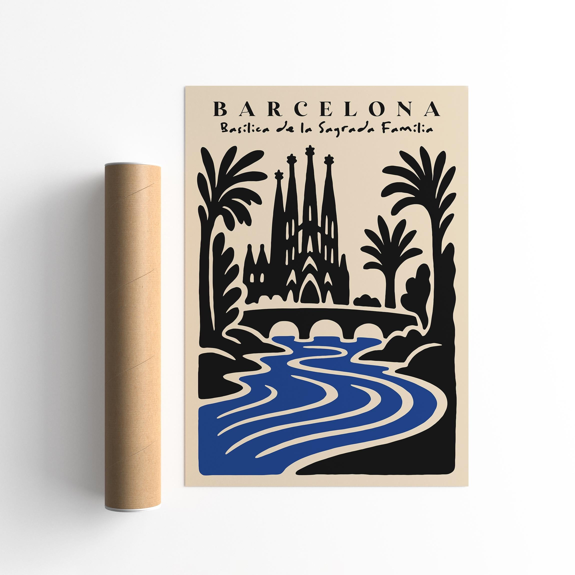Sagrada Família Poster: Barcelona Landmark Art Print - Gaudí ...