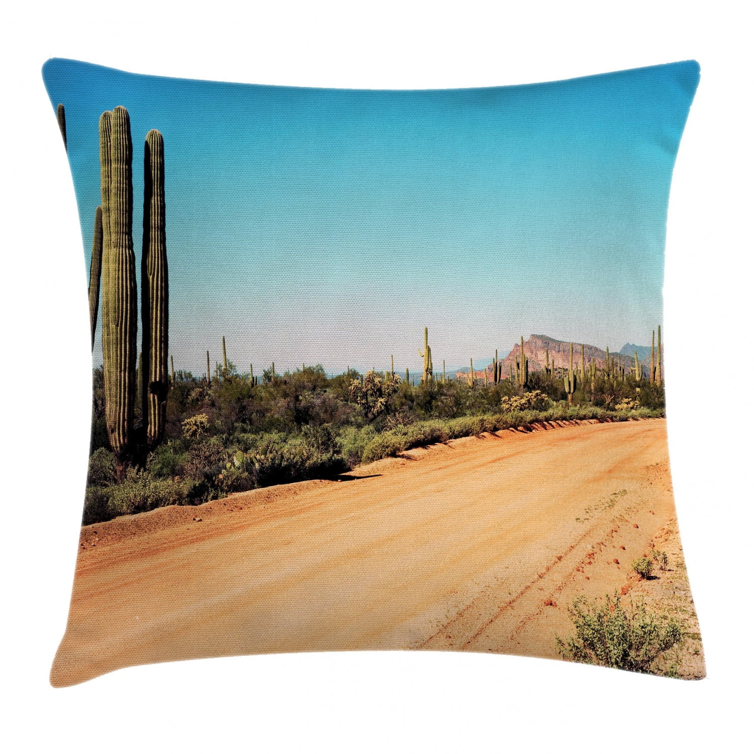 Saguaro Cactus Decor Throw Pillow Cushion Cover, Earth Path with Giant ...