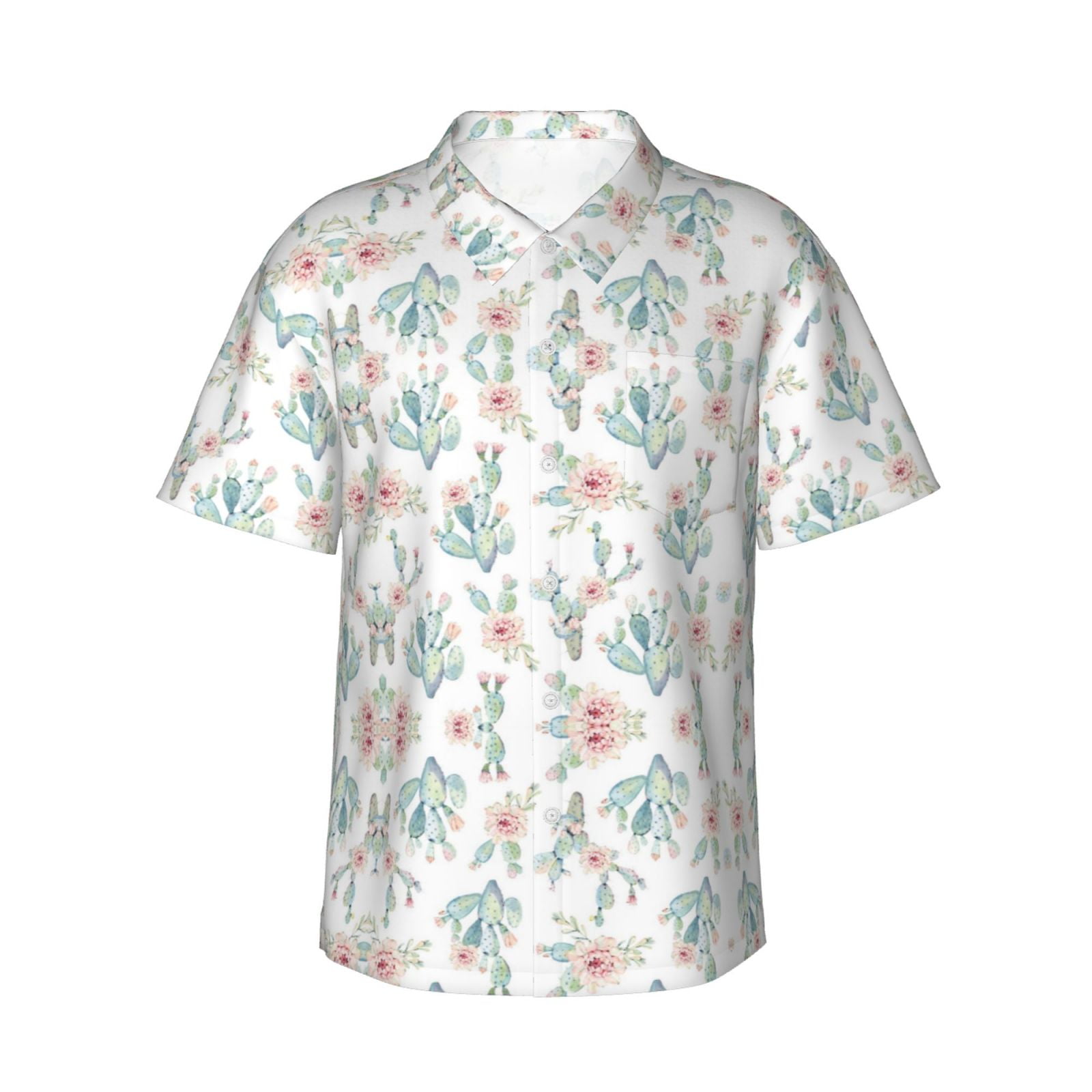 Saguaro Cactus Hawaiian Shirts For Men, Summer Short-Sleeve Relaxed-Fit ...
