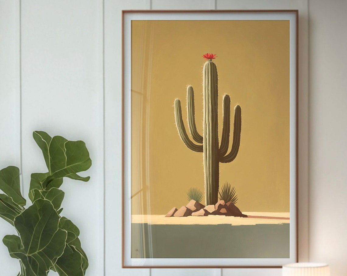Saguaro Cactus Print, Rothko-Inspired Wall Art, Western Southwestern ...