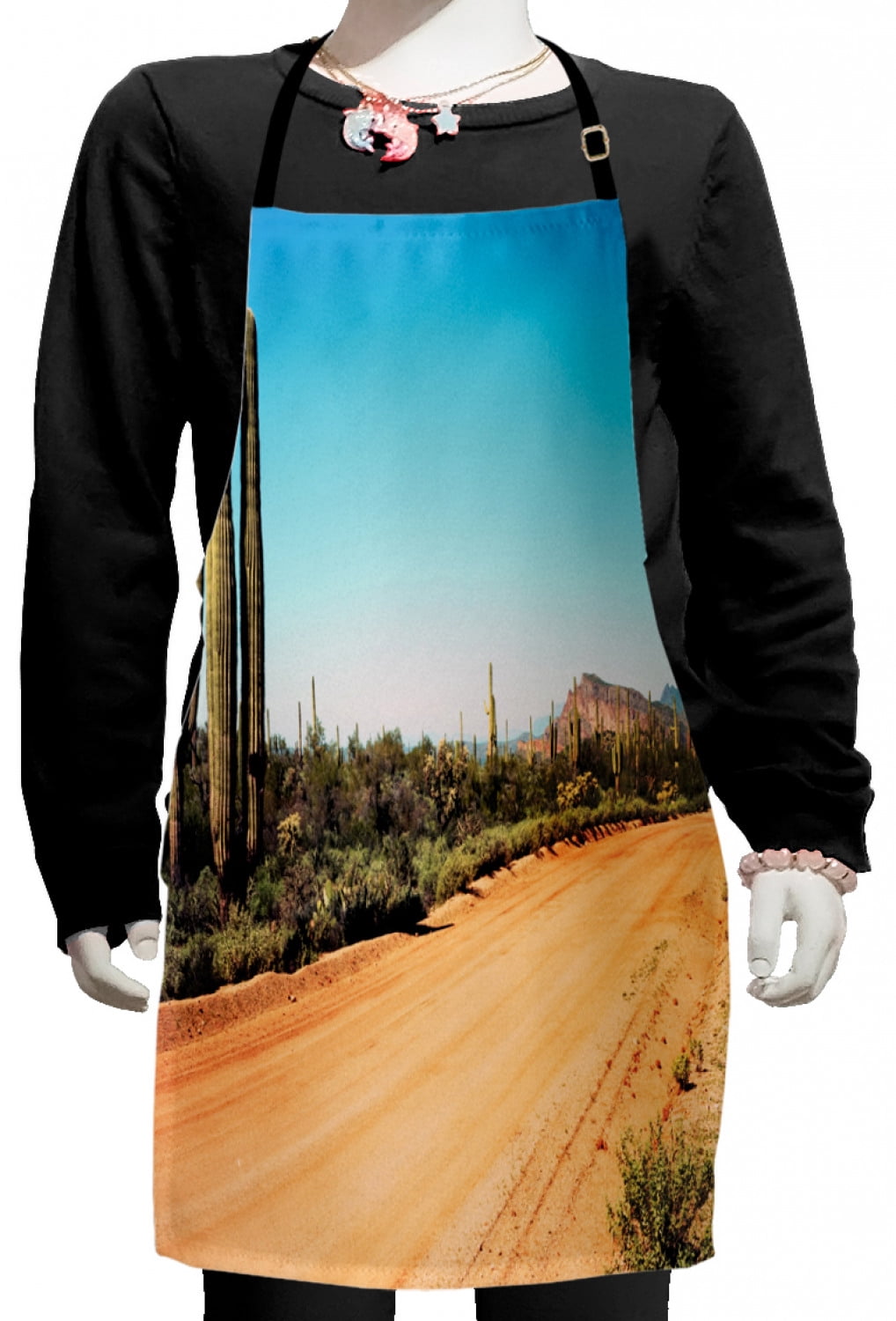 Saguaro Kids Apron, Earth Path with Giant Cactus Plants to the South ...