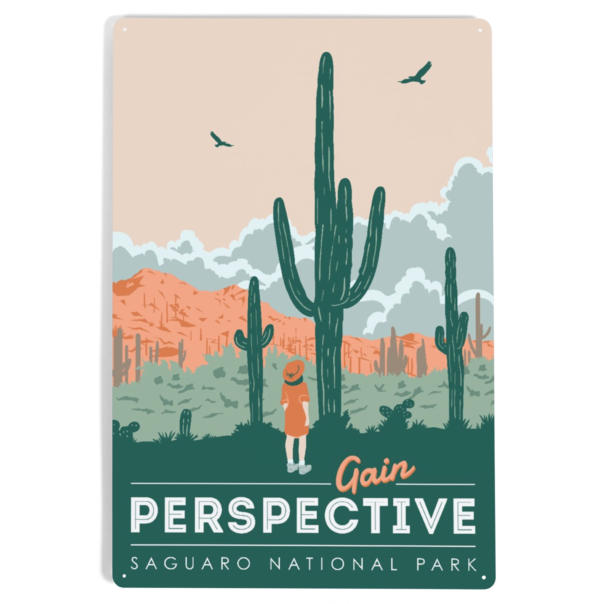Saguaro National Park, Arizona, Gain Perspective, Vector Style (12x18 ...