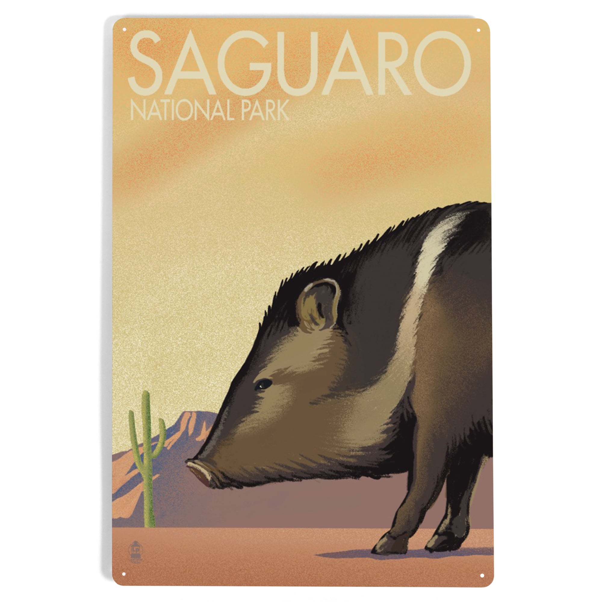 Saguaro National Park, Arizona, Javelina, Lithograph (12x18 Aluminum ...