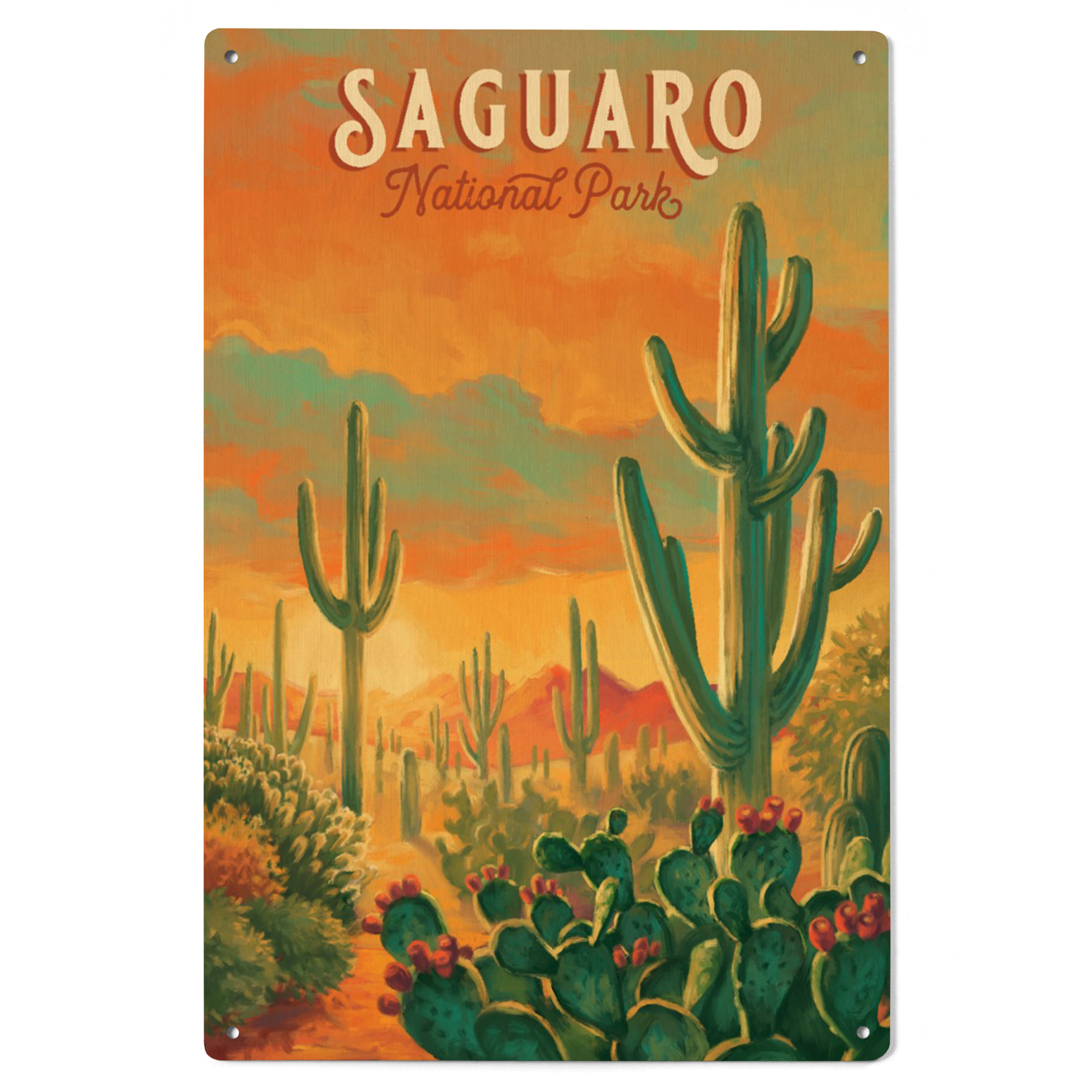 Saguaro National Park, Arizona, Oil Painting National Park Series Birch ...