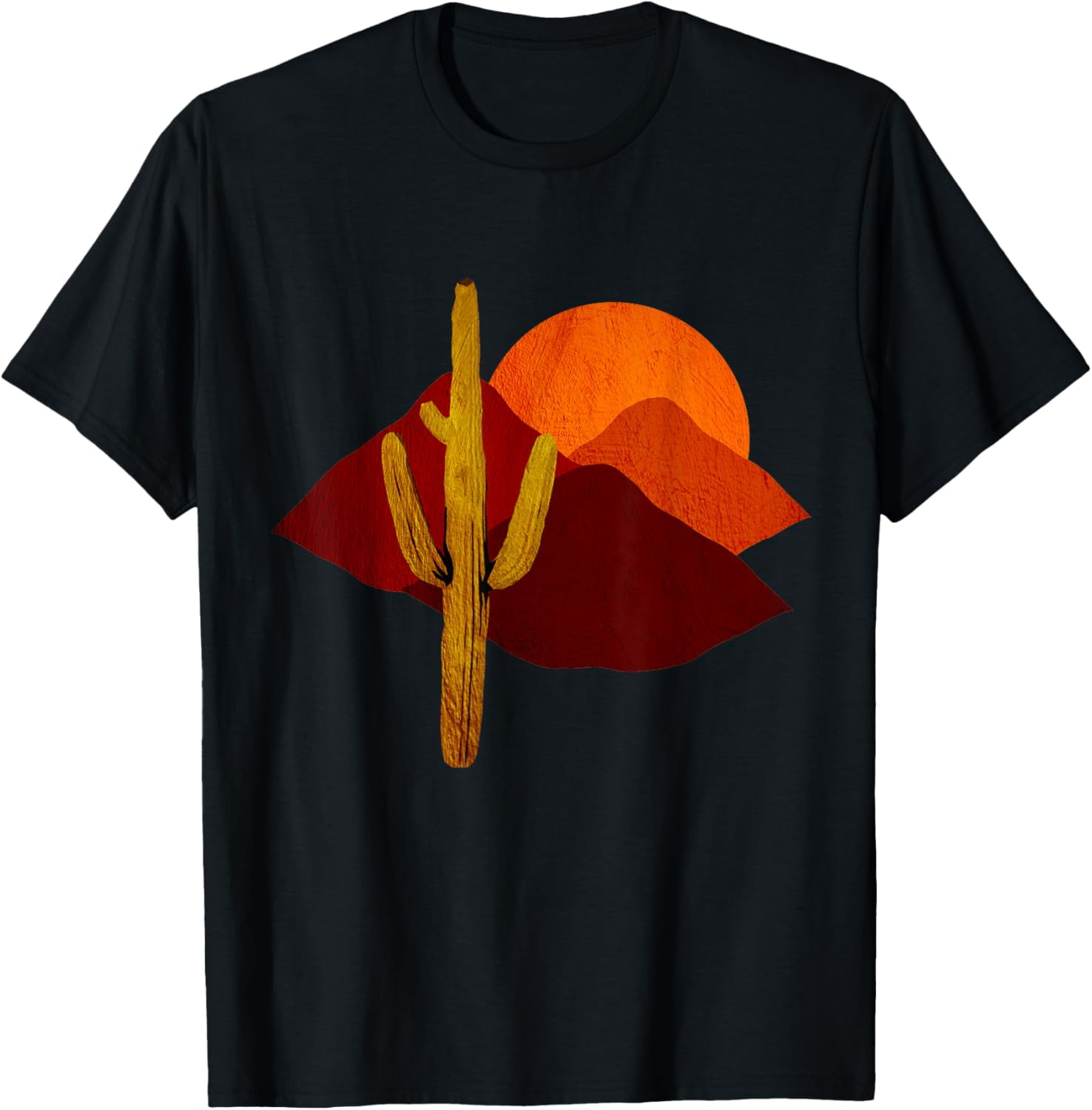 Saguaro Sunset Vintage Desert Cactus Scene T-Shirt T-Shirt - Walmart.com
