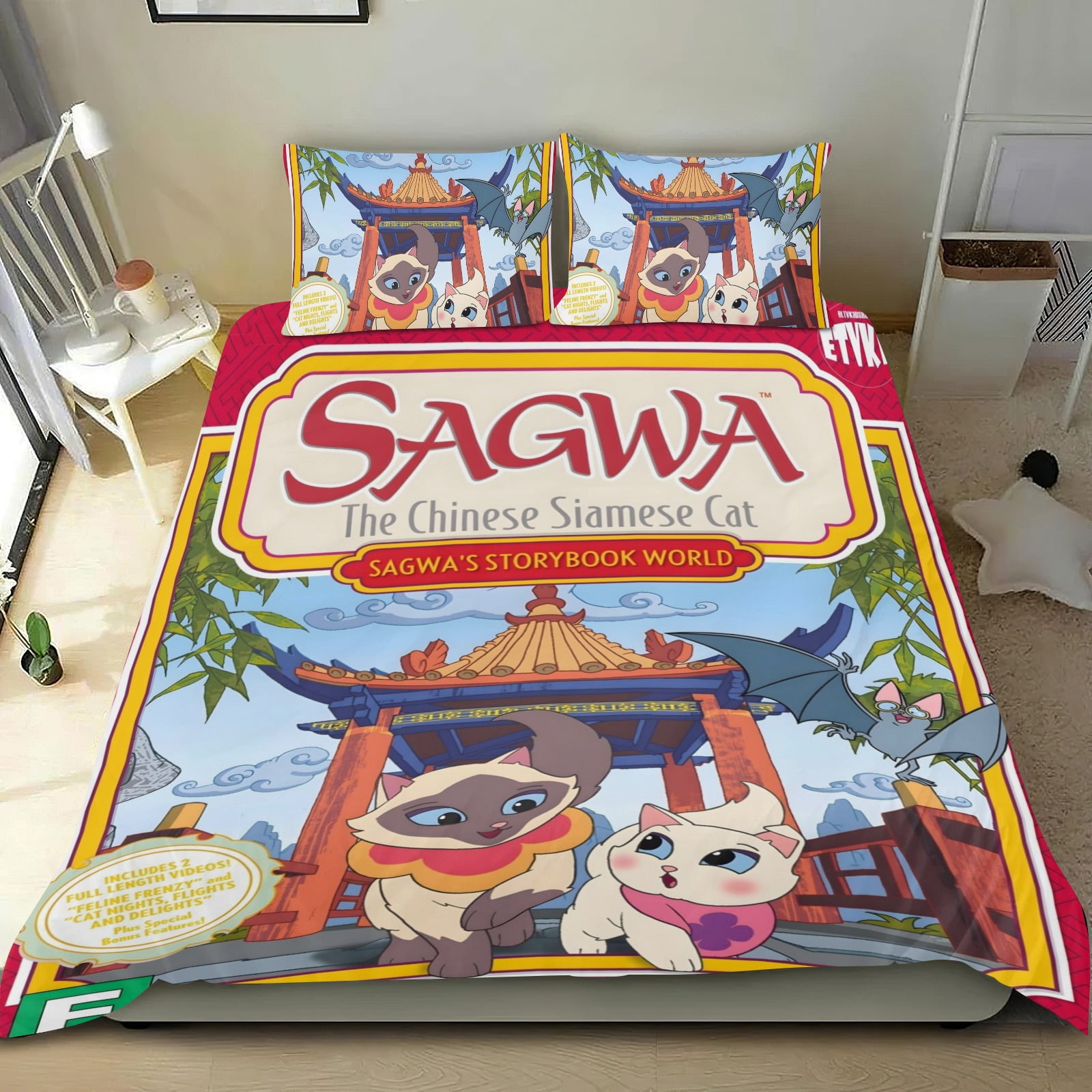 Sagwa The Chinese Siamese Cat-themed Bed Sheet Set Three Piece Set ...