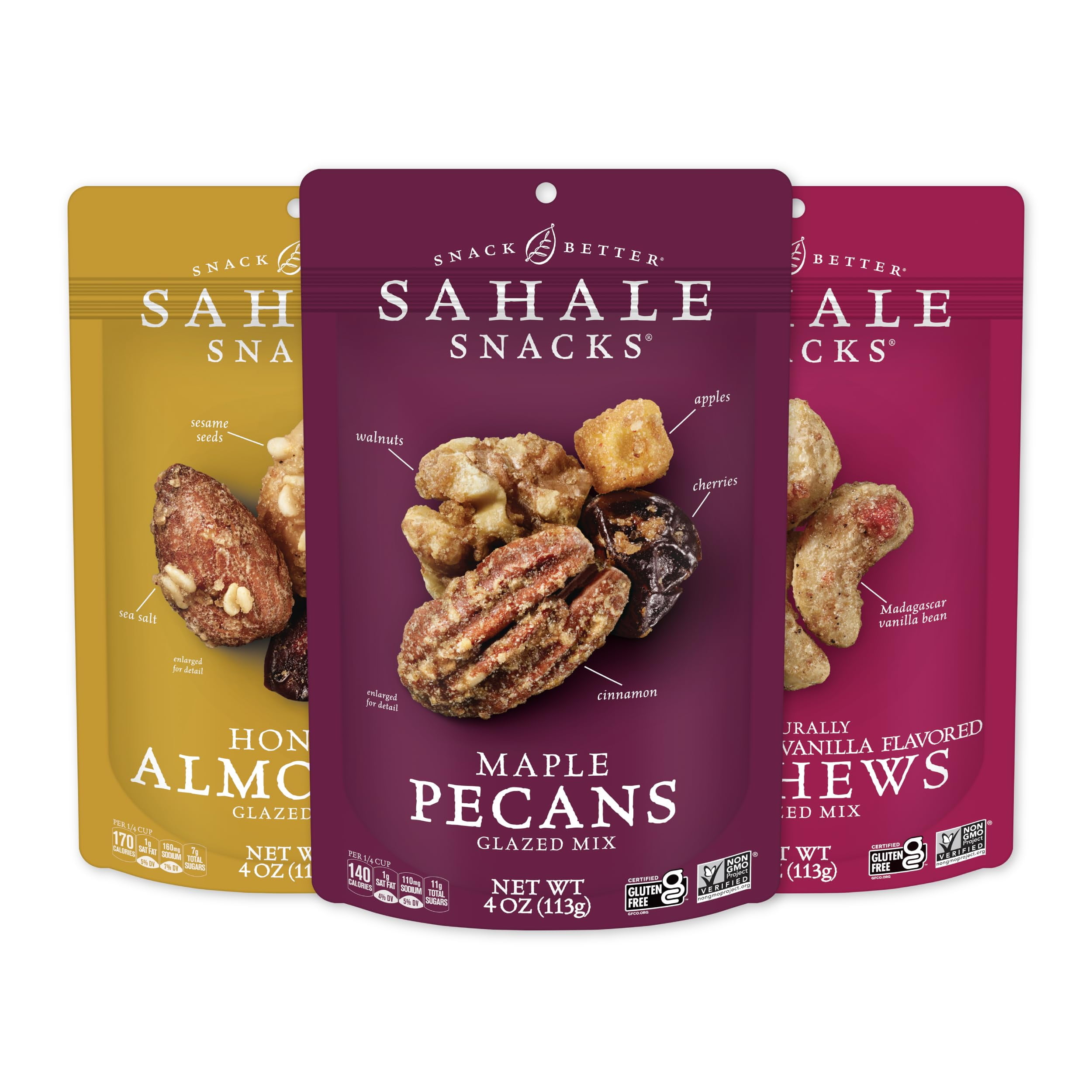 Sahale Snacks Glazed Nut AKF18 Mix Variety Pack, 4 Ounces (Pack of 6 ...