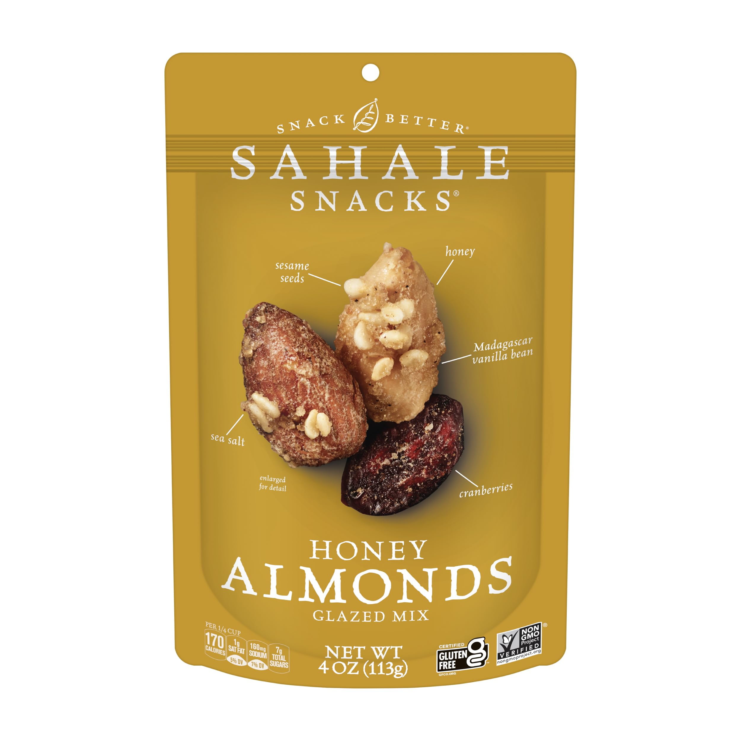 Sahale Snacks Honey Almonds Glazed Mix, 4 oz Pouches (6 Packs) - Dry ...