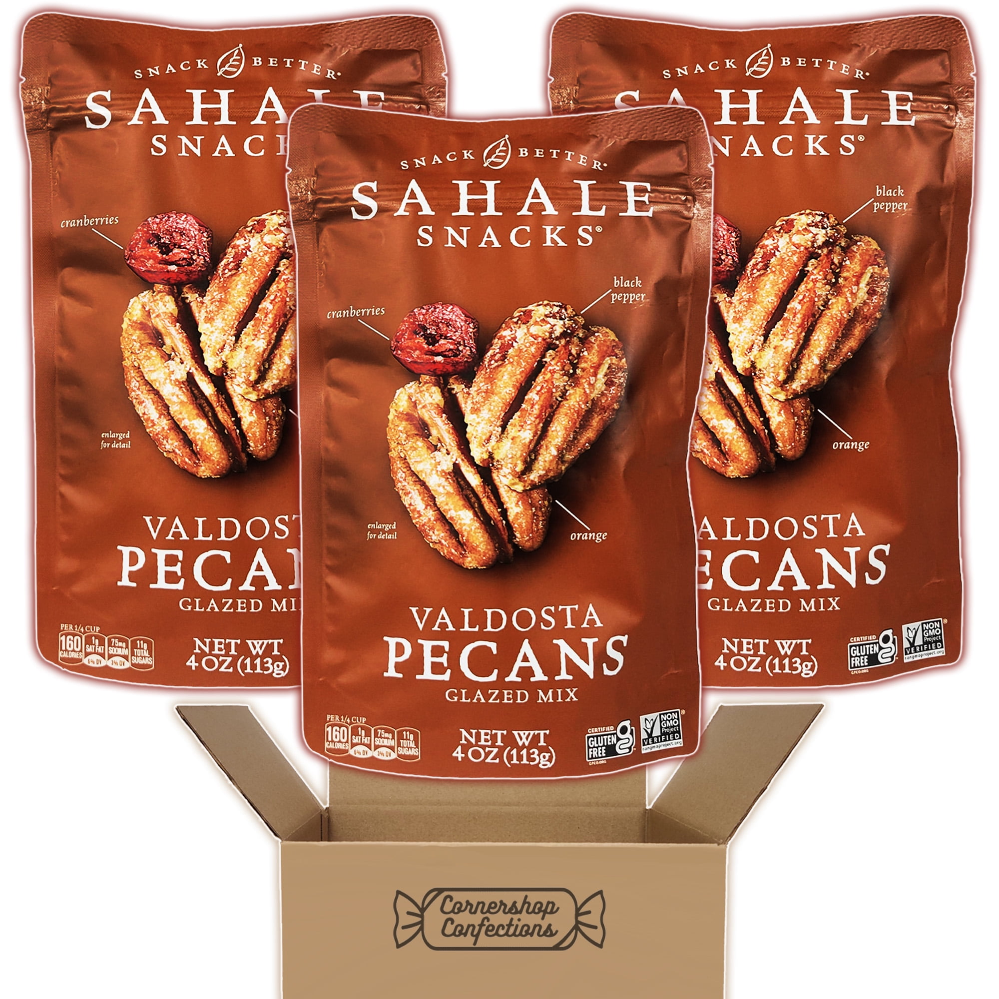 Sahale Valdosta Pecans Glazed Mix 3 Bag Bundle Pack - Pecans and Dried ...