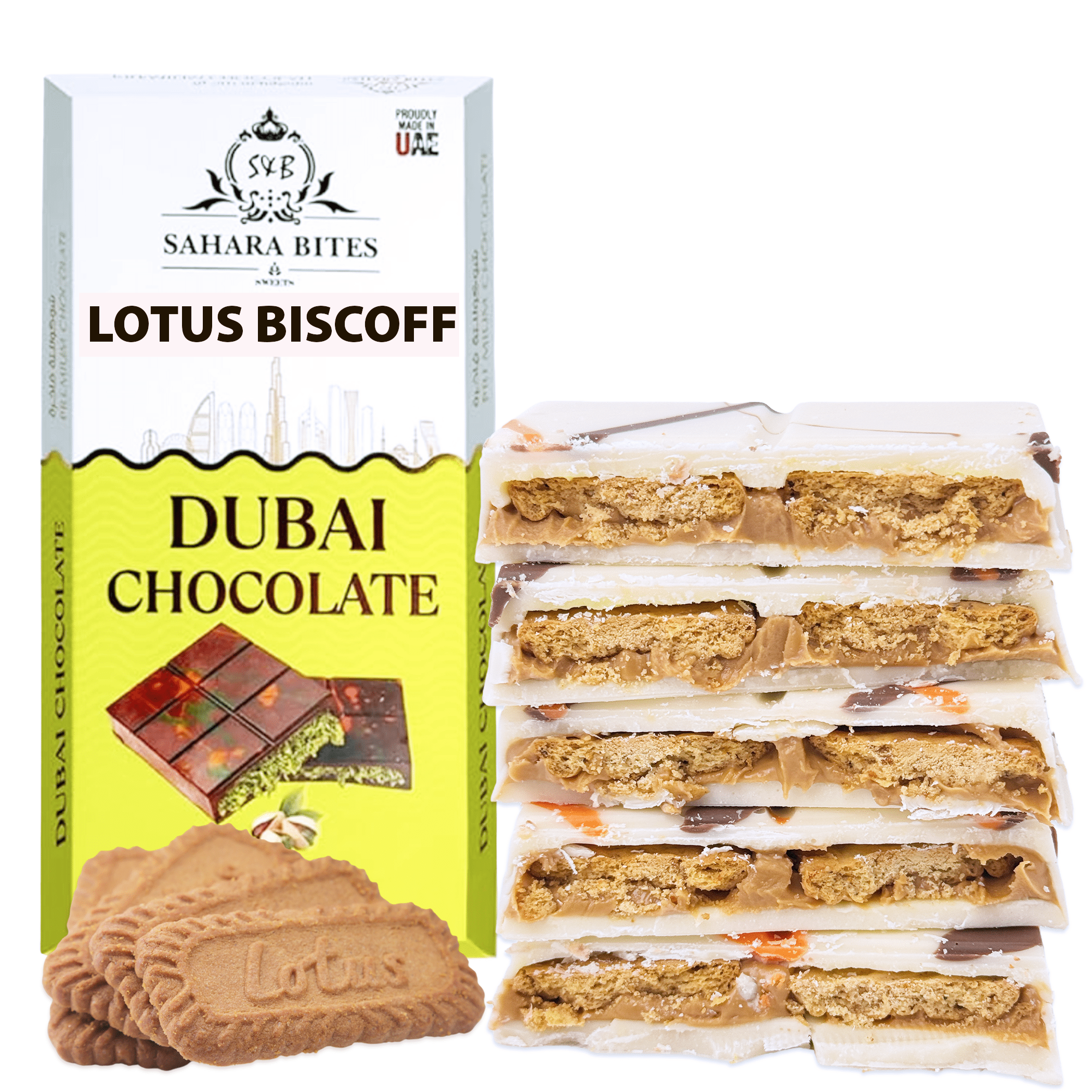 Sahara Bites Dubai Chocolate Bar, Creamy Milk White Chocolate With ...