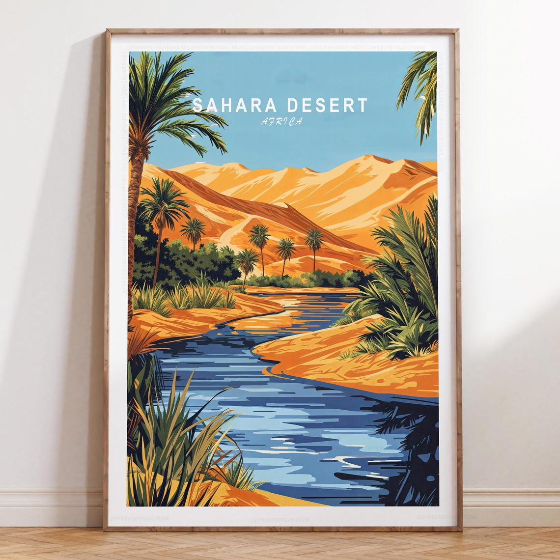 Sahara Desert Africa Travel Poster, Sahara Desert Wall Art Print ...