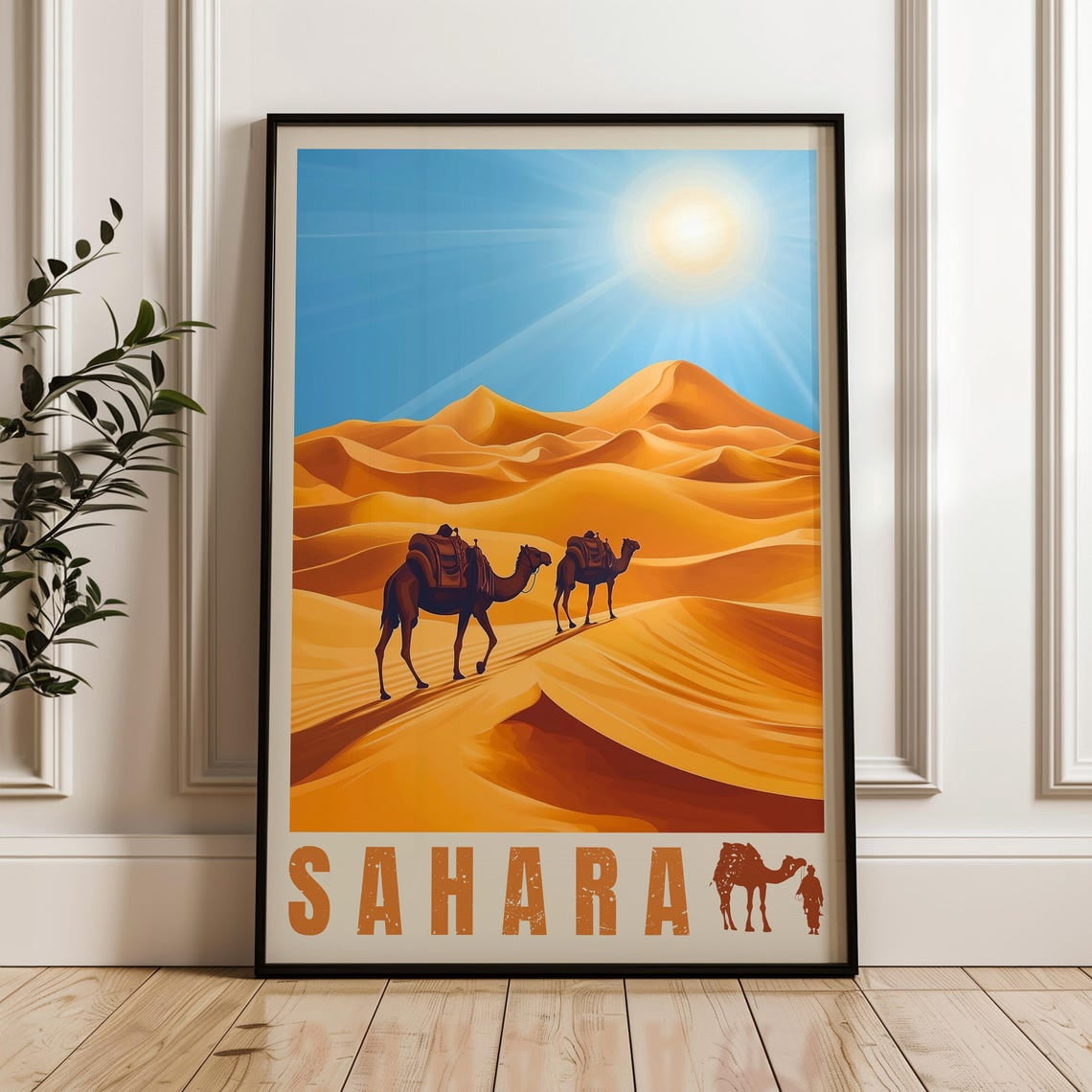 Sahara Desert Travel Poster - Africa Wall Art Print, Illustration ...