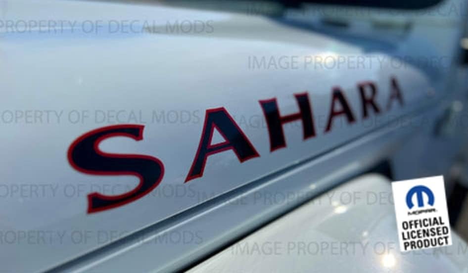 Sahara Hood Graphic Decals Emblems fits Jeep Wrangler JK (2007-2018 ...