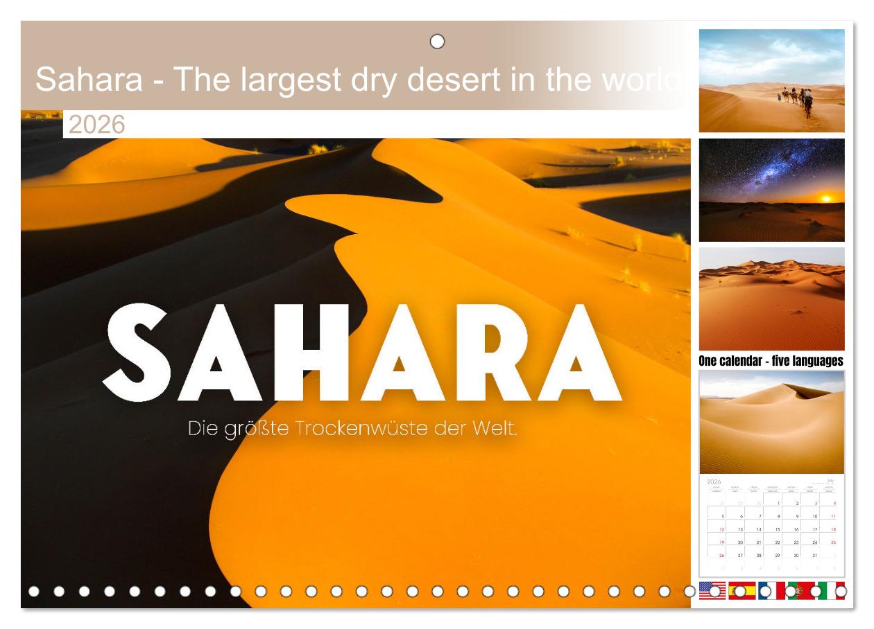Sahara - The largest dry desert in the world. (Monthly Wall Calendar ...