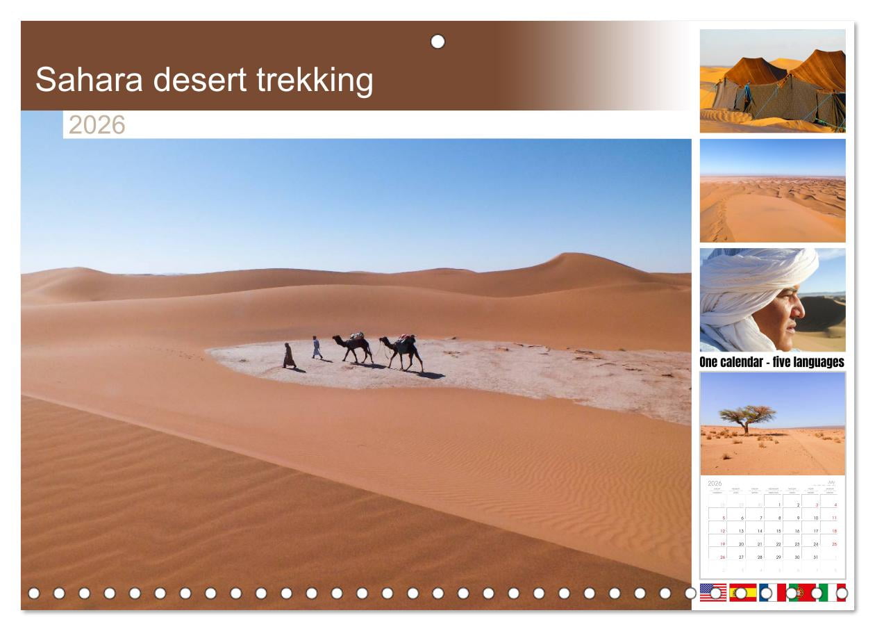 Sahara desert trekking (Monthly Wall Calendar 2026 16.5 x 23.4 (open ...