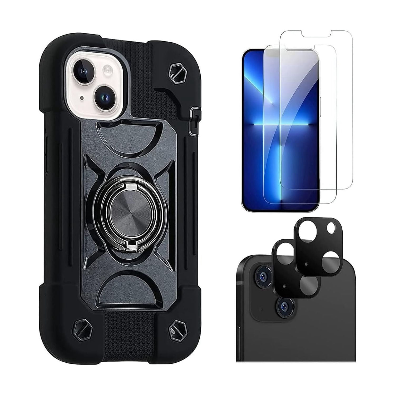 SaharaCase iPhone 14 Plus 6.7" Bundle DualShock Case with Tempered ...