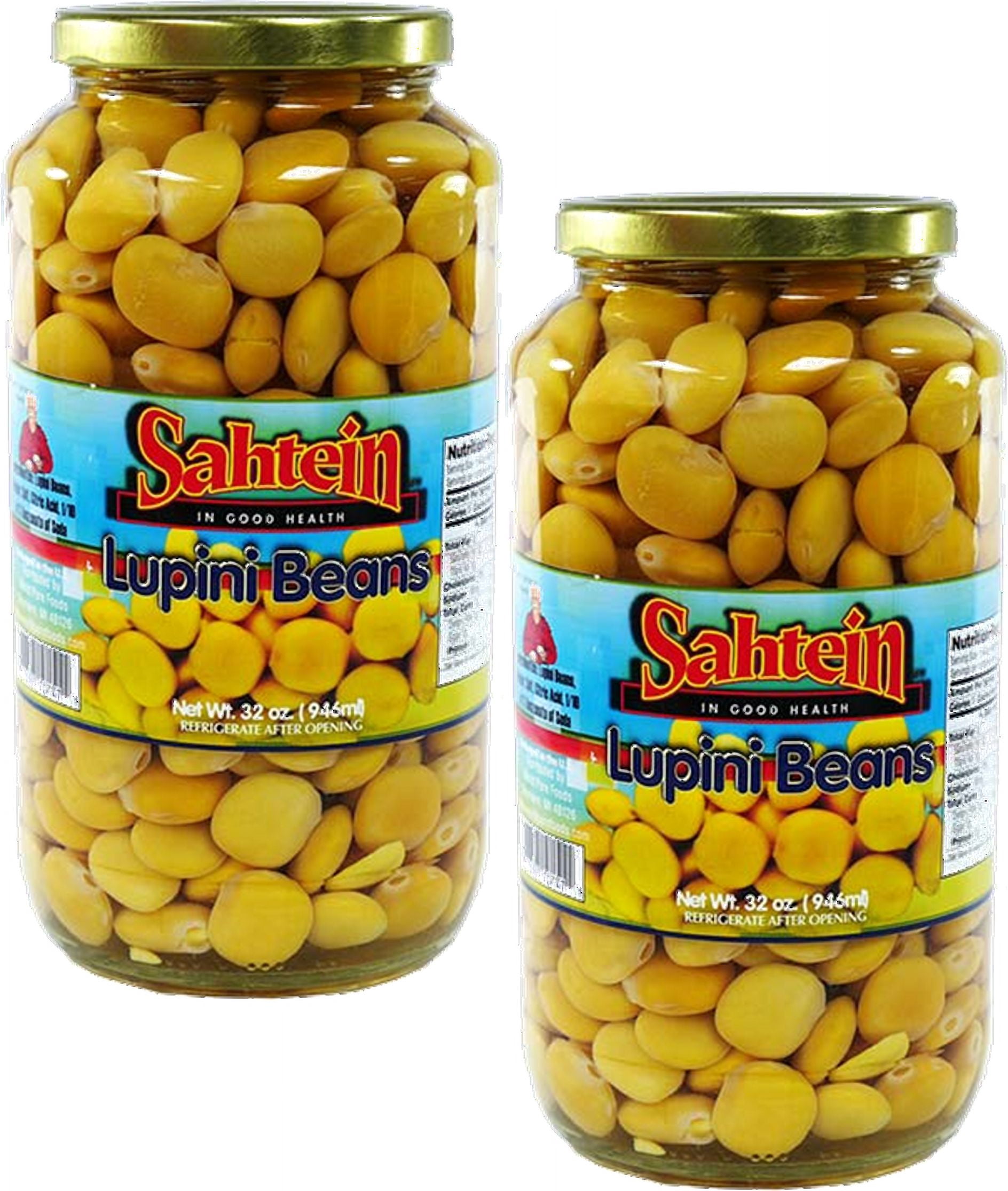 Sahtein Brand Pickled Lupini Beans- High Protein, High Fiber, Low in ...