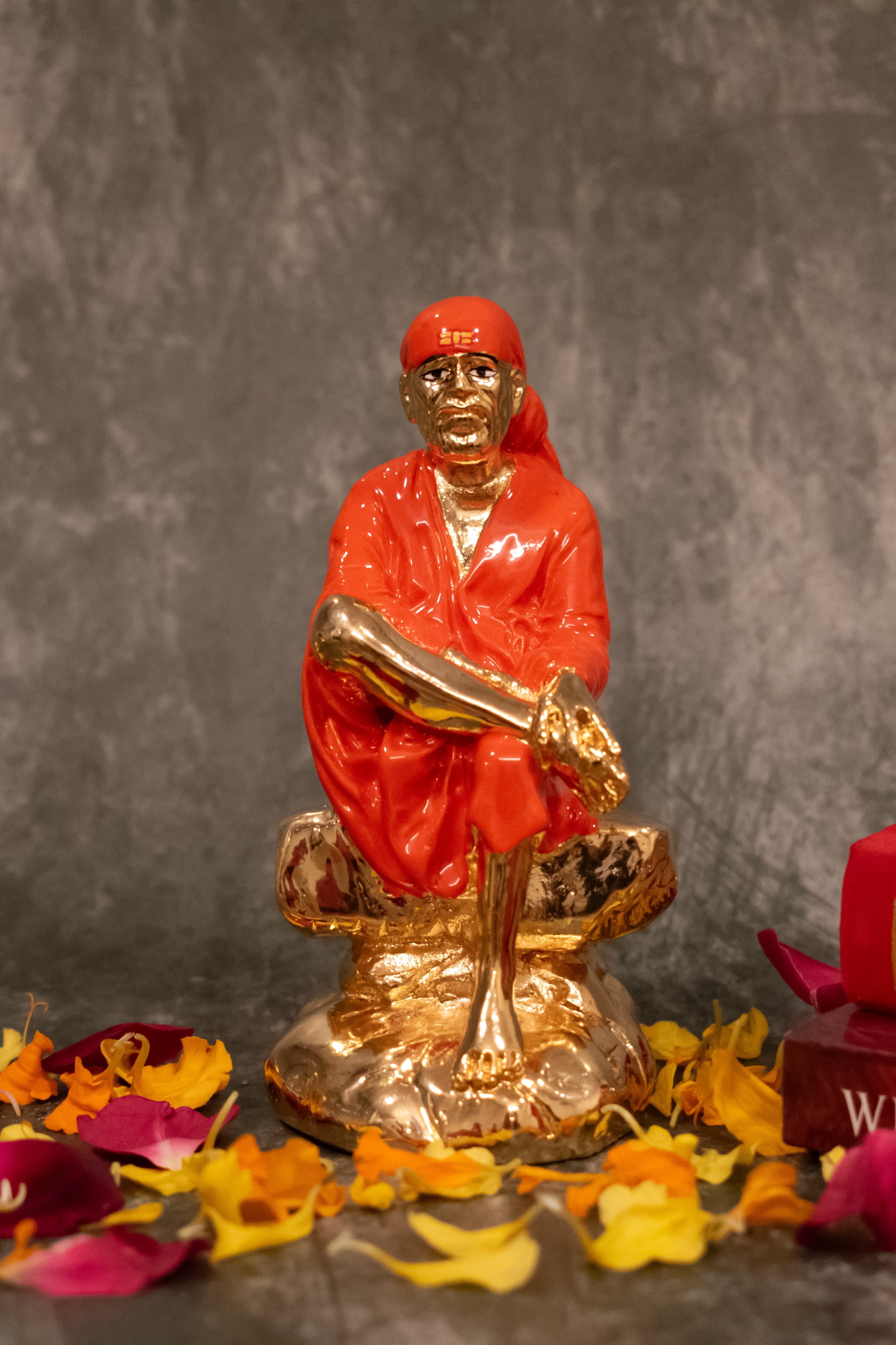 Sai Baba Idol in Orange & Gold - 6 Inches - Walmart.com