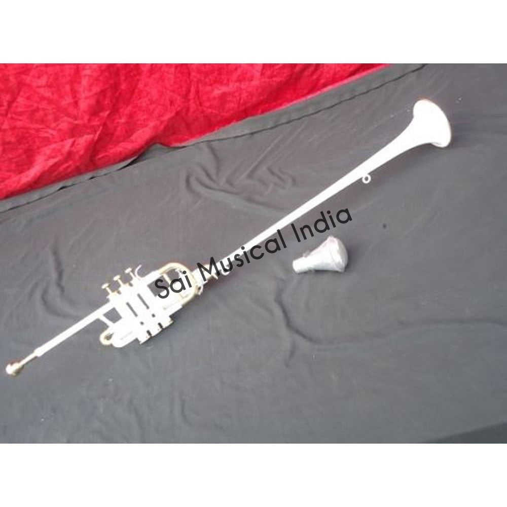 Sai Musical Bb Flag Trumpet Low Pitch white Brass Musical Instrument ...