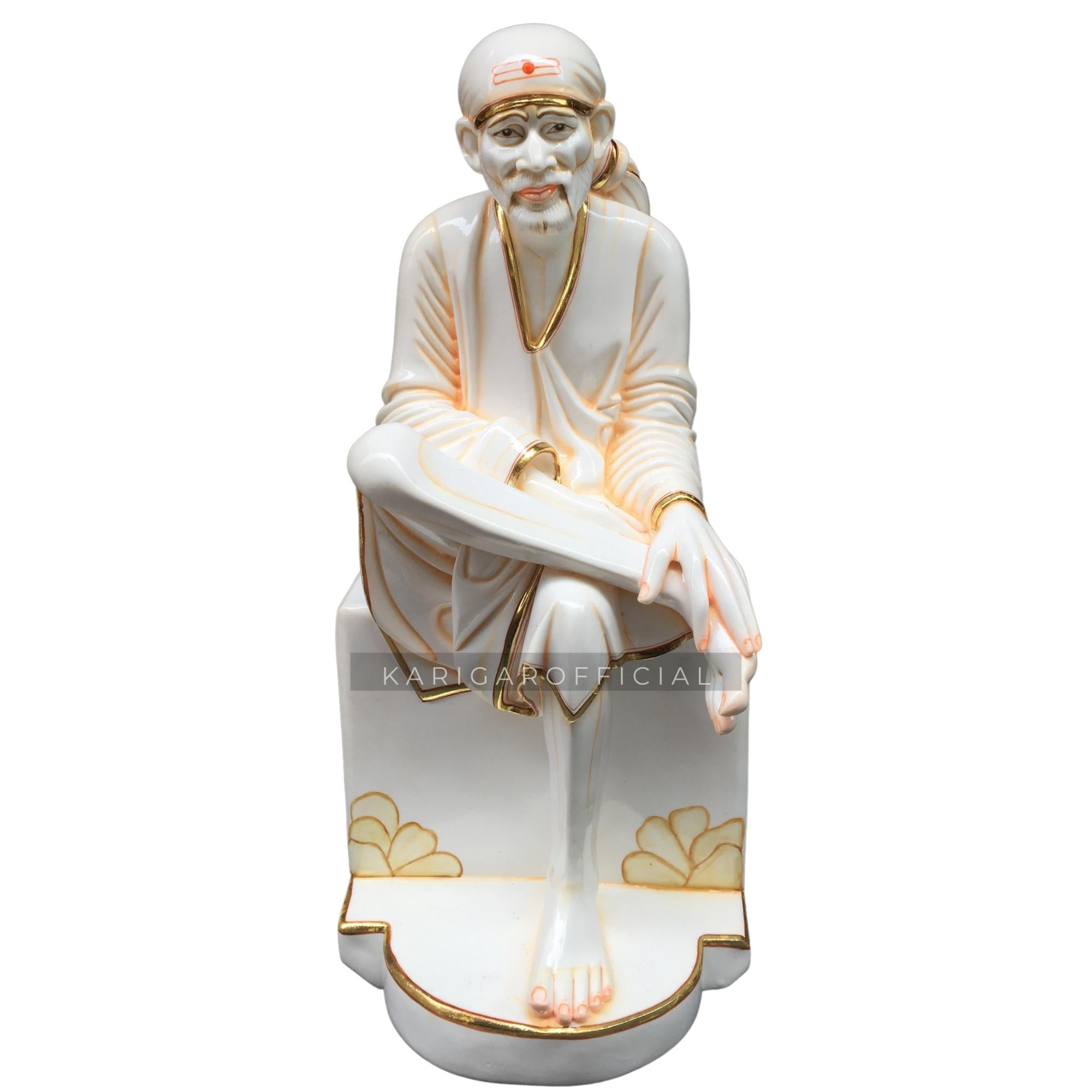 Sai Baba Large 24 inches Marble Statue for Home Temple Decor ...