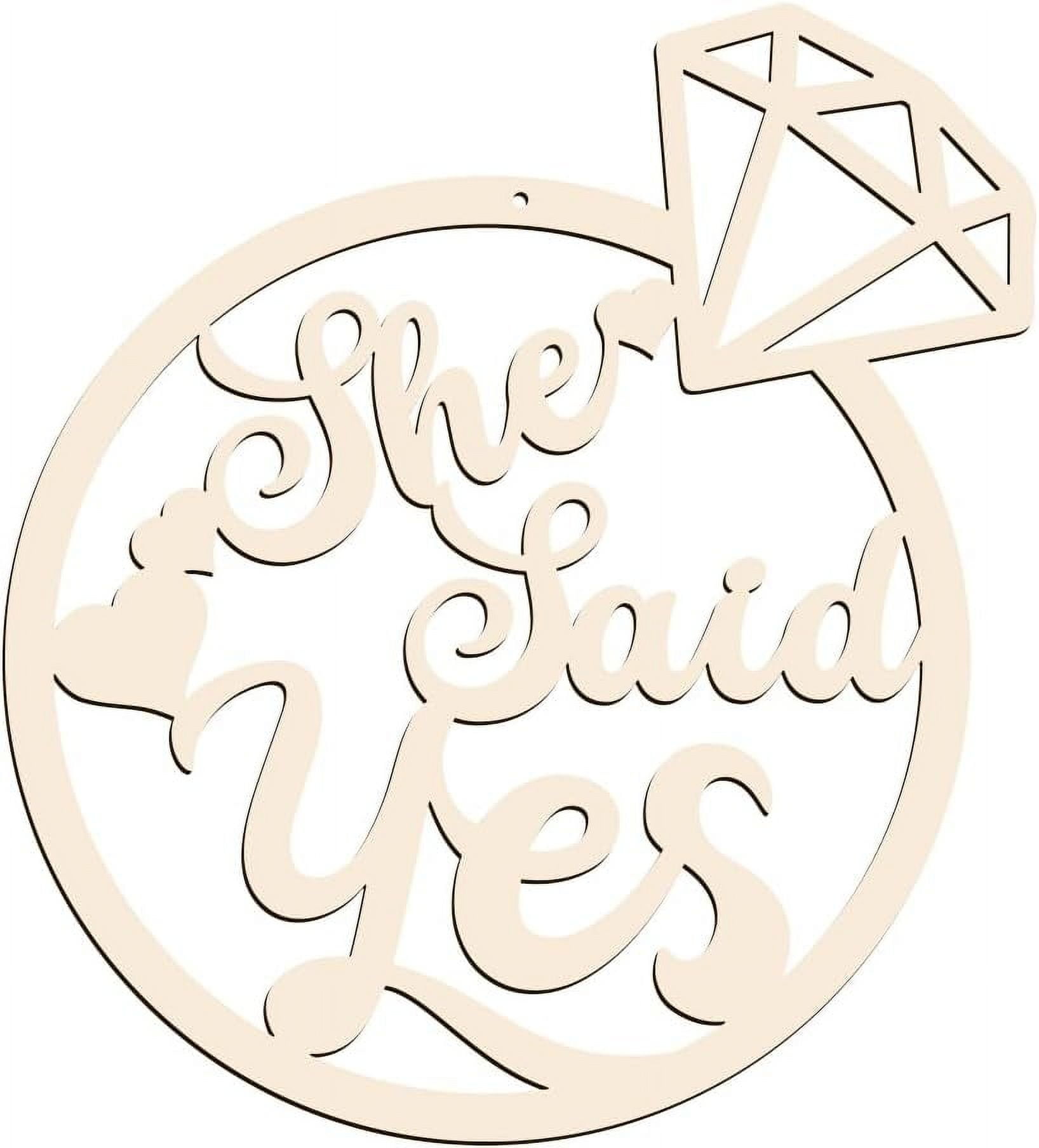 She Said Yes Diamond Ring Wooden Sign Wedding Party Decoration Wood ...