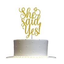 She Said Yes Engagement Acrylic Cake Topper, Gold Mirror - Walmart.com