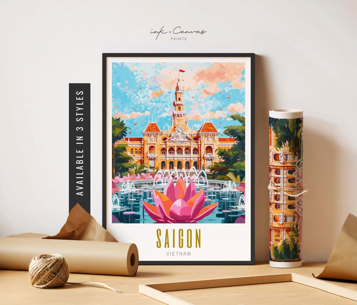 Saigon Vietnam Poster Ho Chi Minh City Poster Saigon Wall Art Ho Chi ...