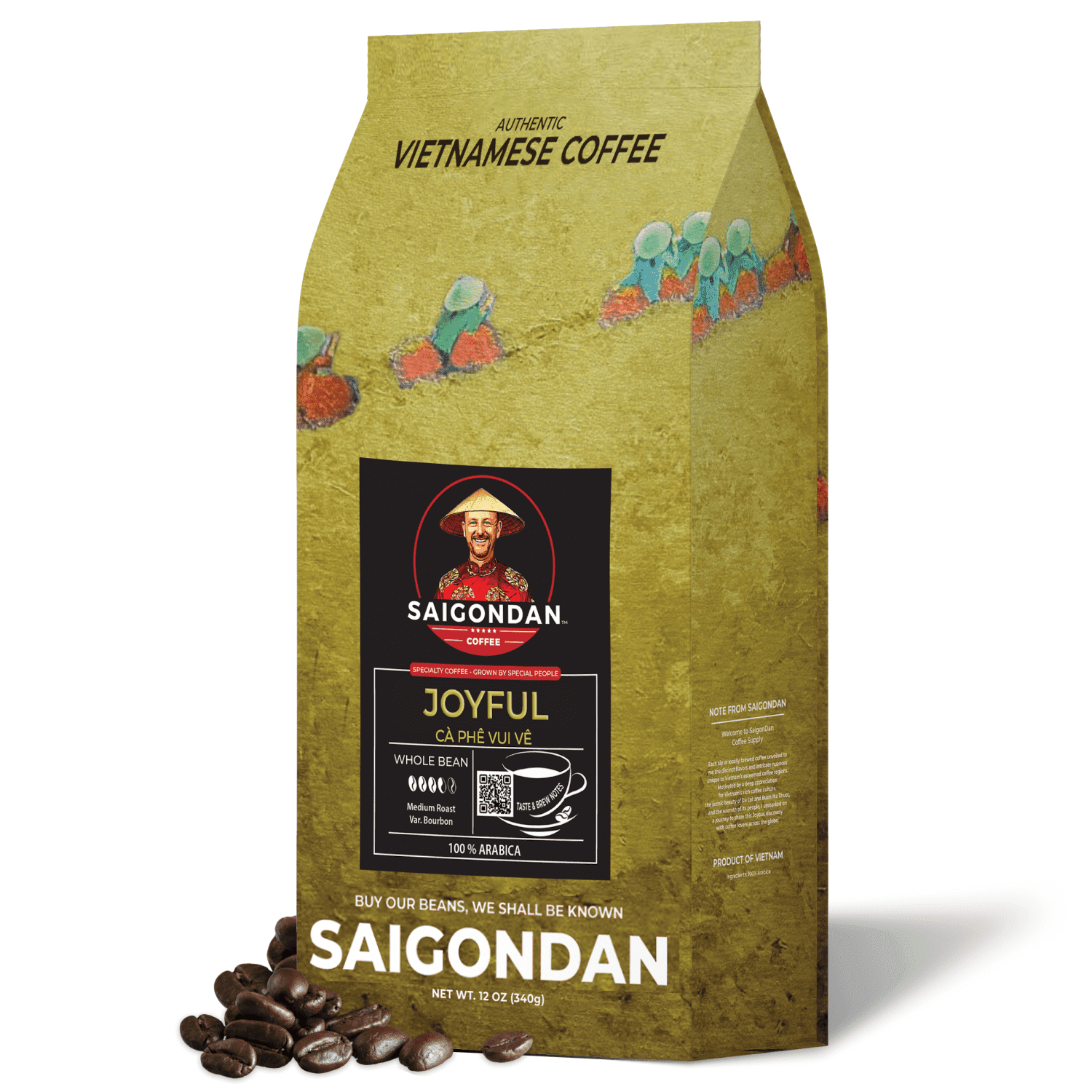 Saigondan Whole Bean Coffee - Joyful | Medium Roast | Vietnamese Single Origin | 100% Arabica ...