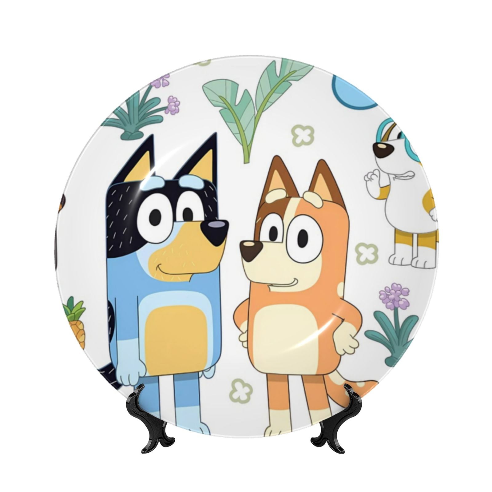 Saiise Bluey Print Bone China Decorative Plate Ceramic Decorative ...