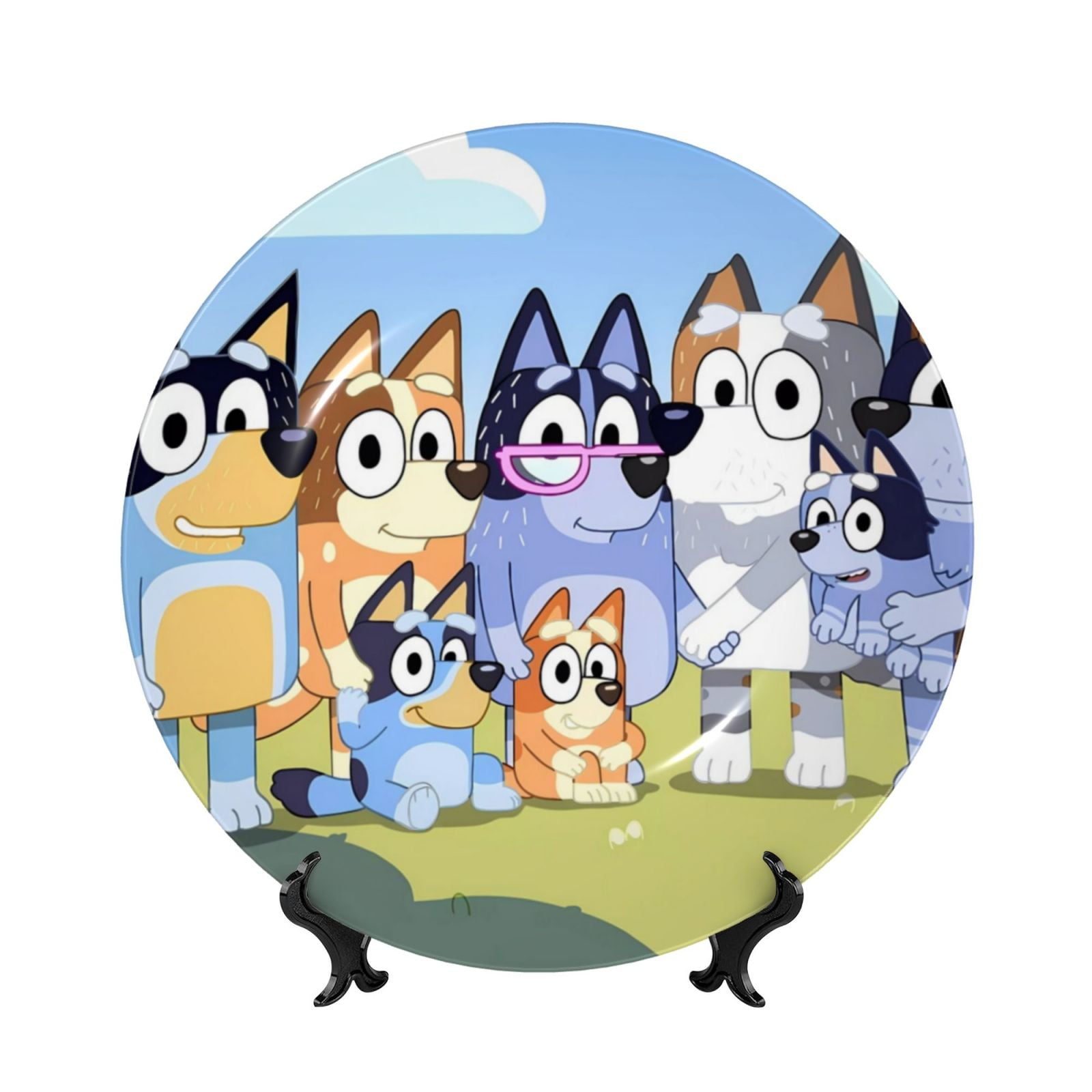 Saiise Bluey Print Bone China Decorative Plate Ceramic Decorative ...