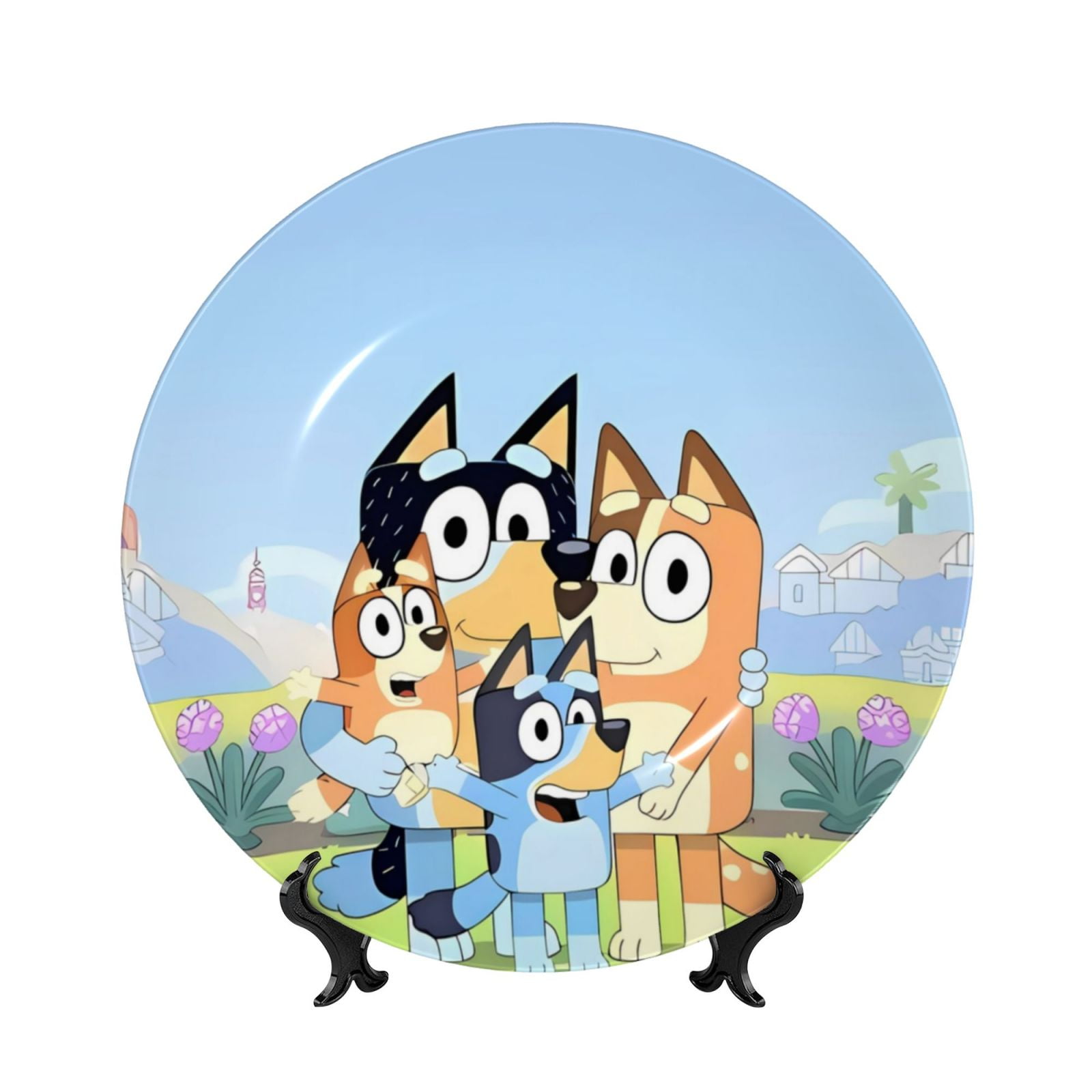 Saiise Bluey Print Bone China Decorative Plate Ceramic Decorative ...