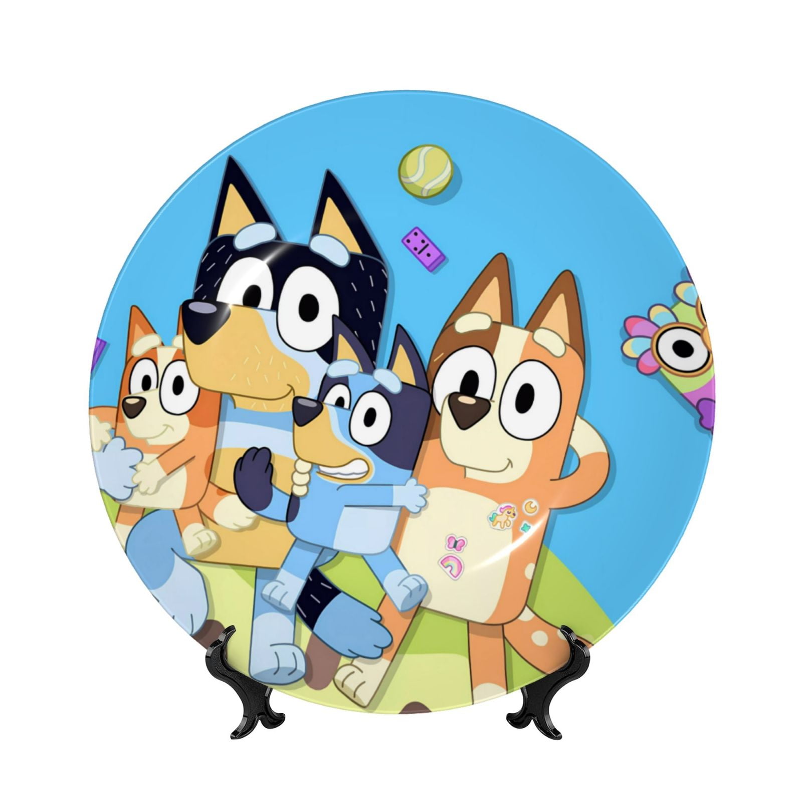 Saiise Bluey Print Bone China Decorative Plate Ceramic Decorative ...