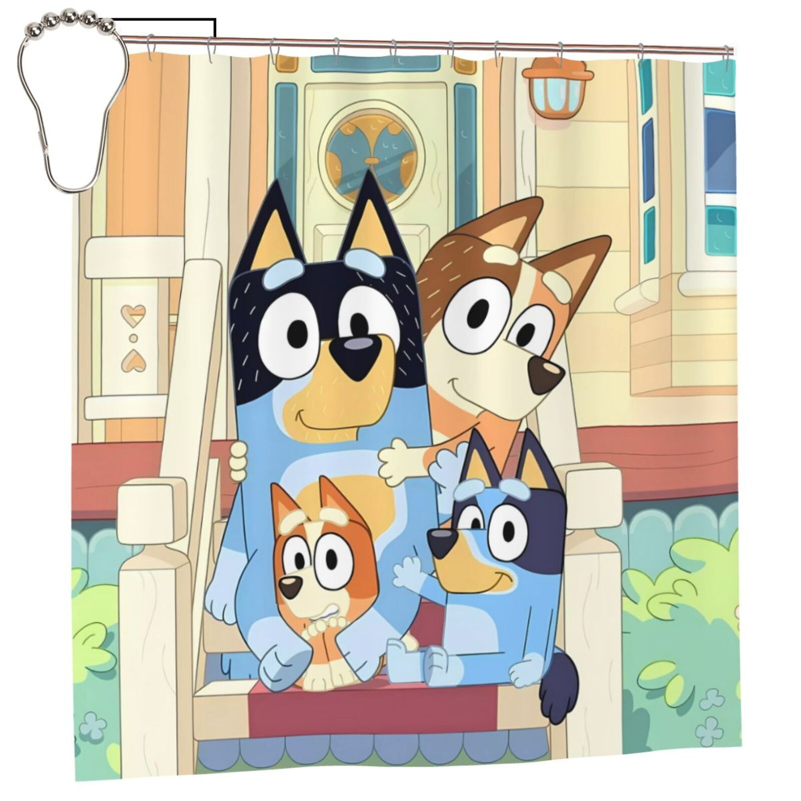 Saiise Bluey Print Shower Curtain for Bathroom,Shower Curtain Set with ...