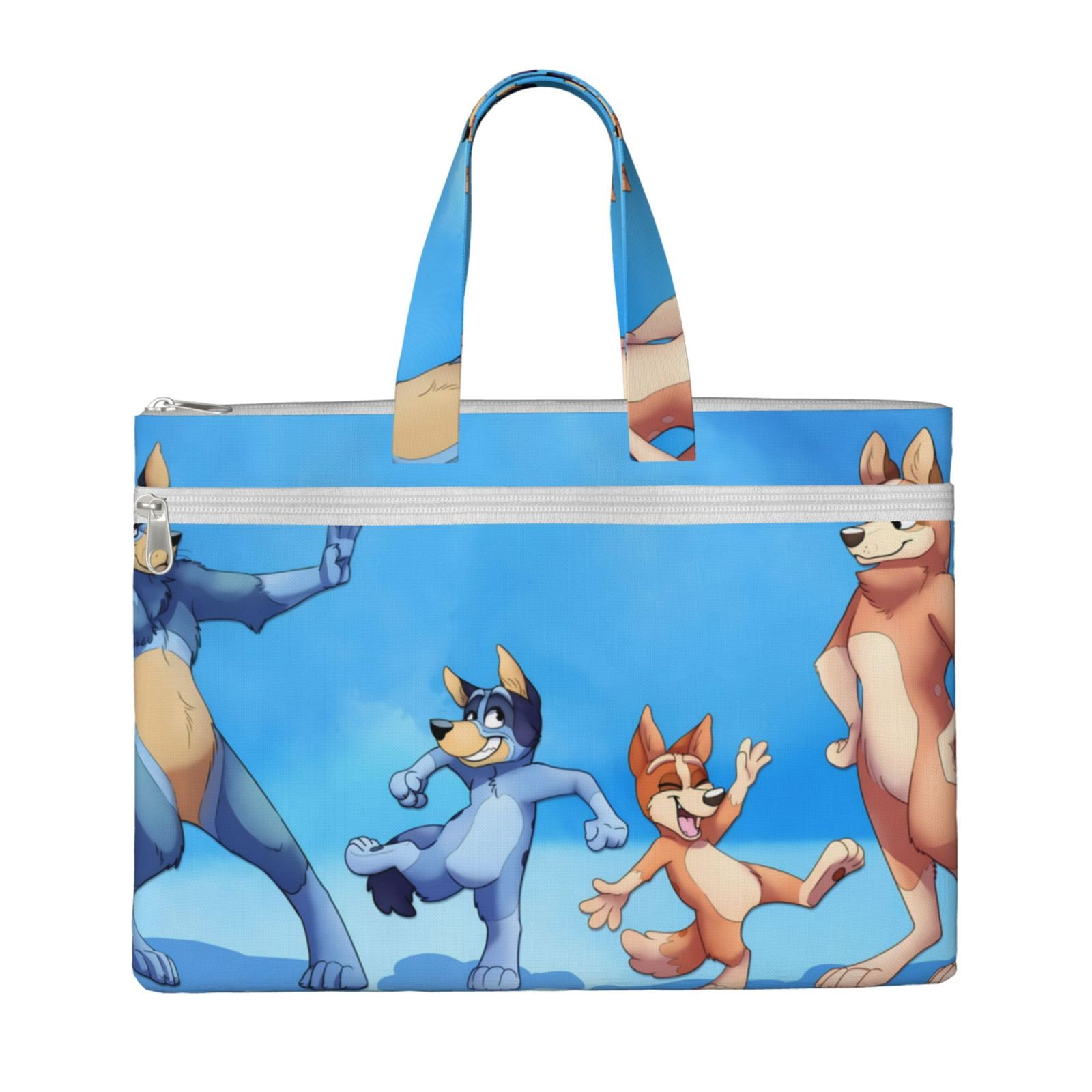 Saiise Bluey Print Zipper Document File Bag Pouch with Handle ...